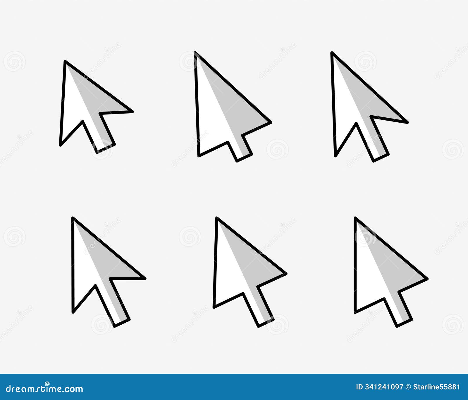 Collection of Flat Mouse Cursor Arrow Sign Stock Vector - Illustration ...