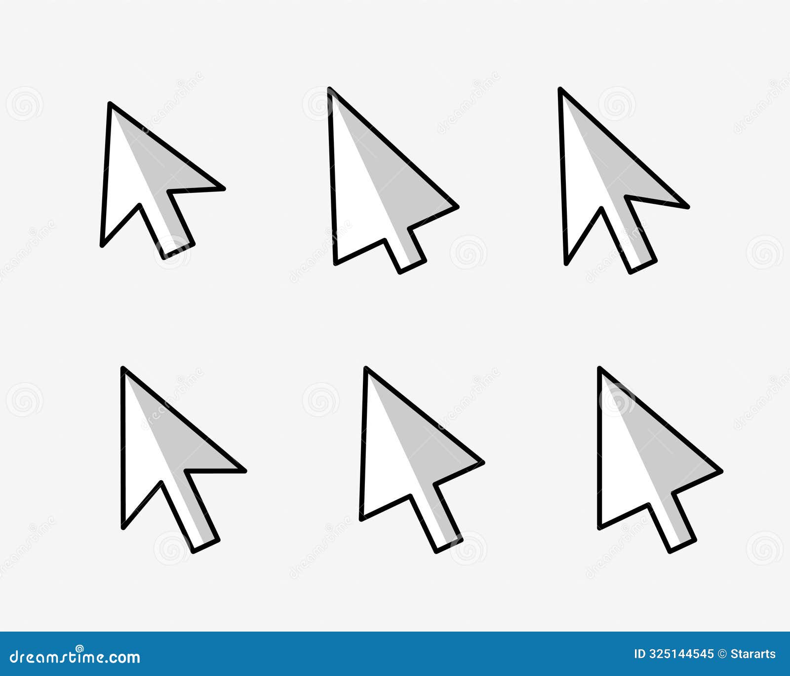 Collection of Flat Mouse Cursor Arrow Sign Stock Illustration ...