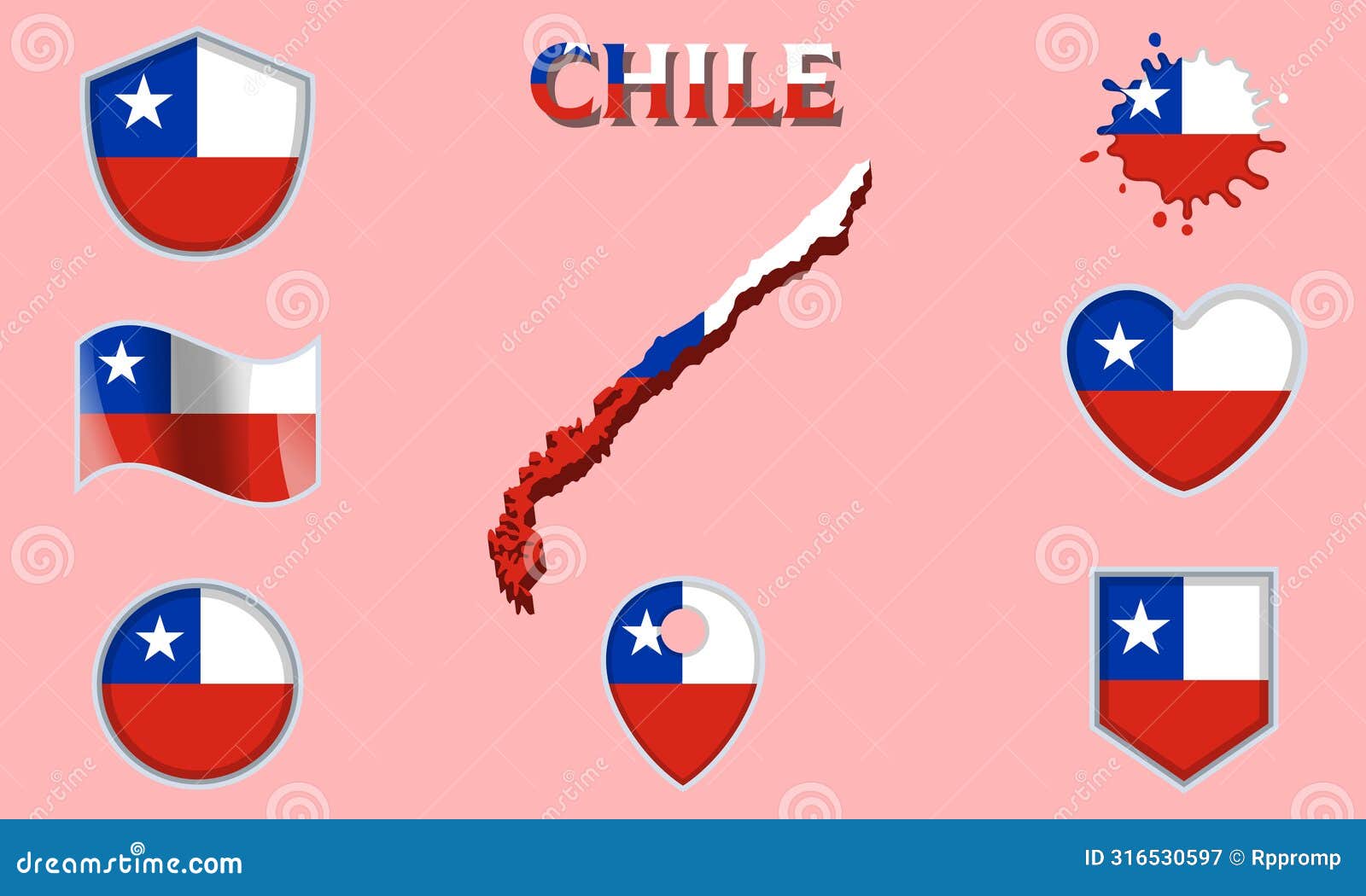 Collection Of Chile`s Symbols. Vector Illustration | CartoonDealer.com ...