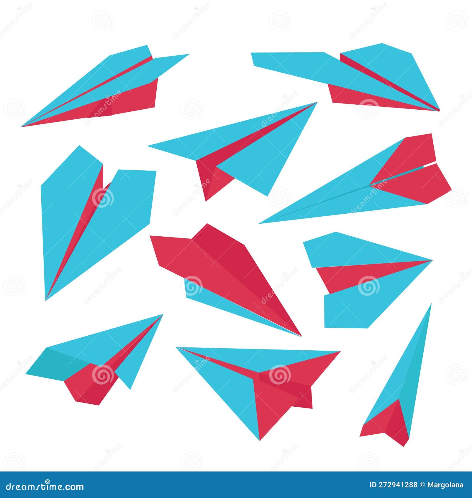 Collection of Flat Papper Plane Stock Vector - Illustration of aviation ...