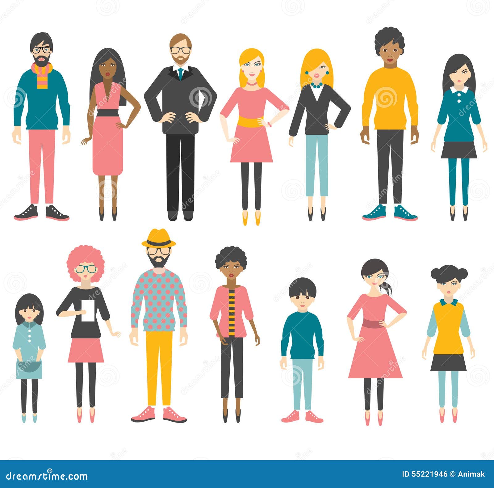 Big Set Of People Figures, Characters In Different Poses Vector ...