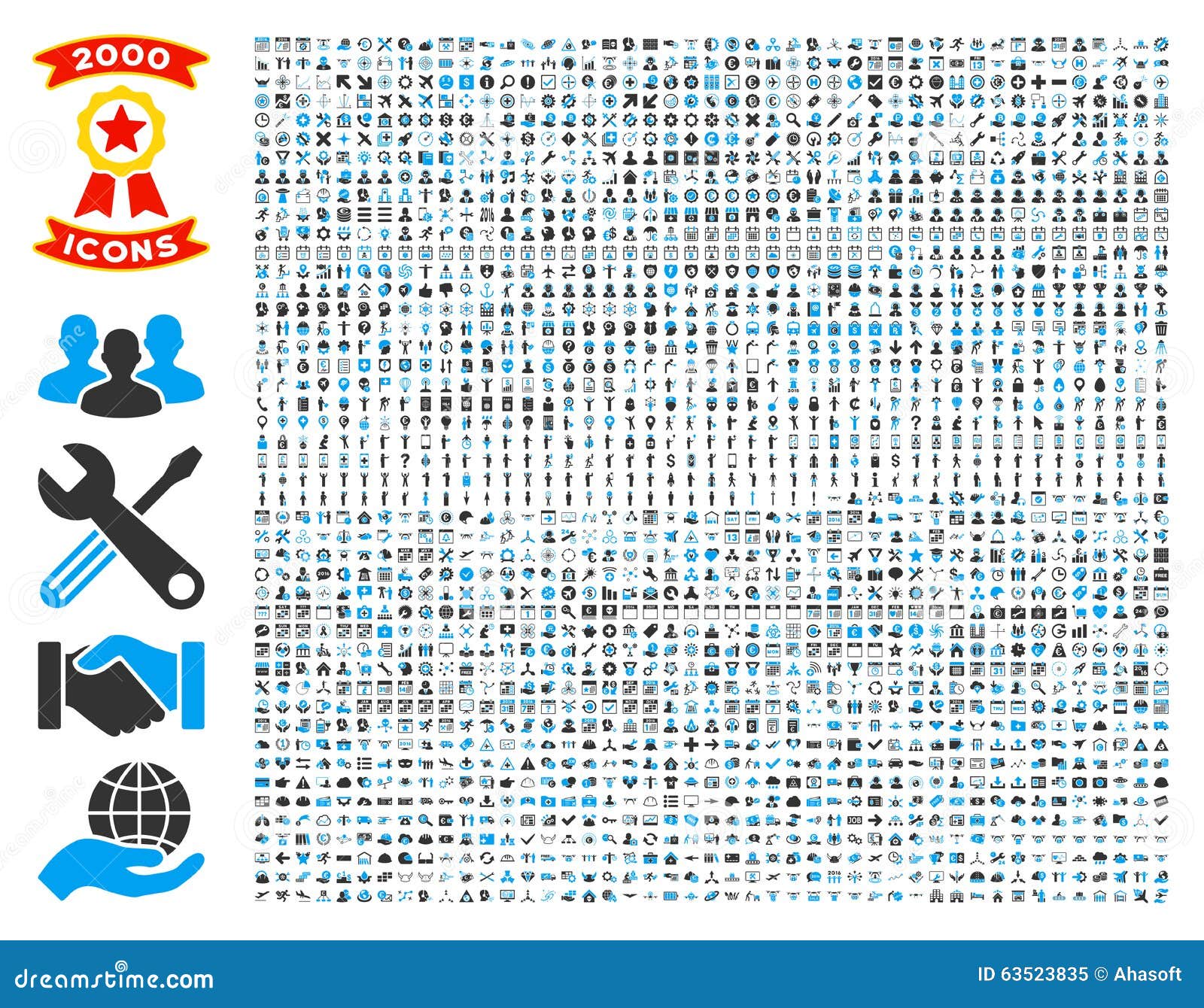 Collection of 2000 Flat Vector Icons Stock Vector - Illustration of ...