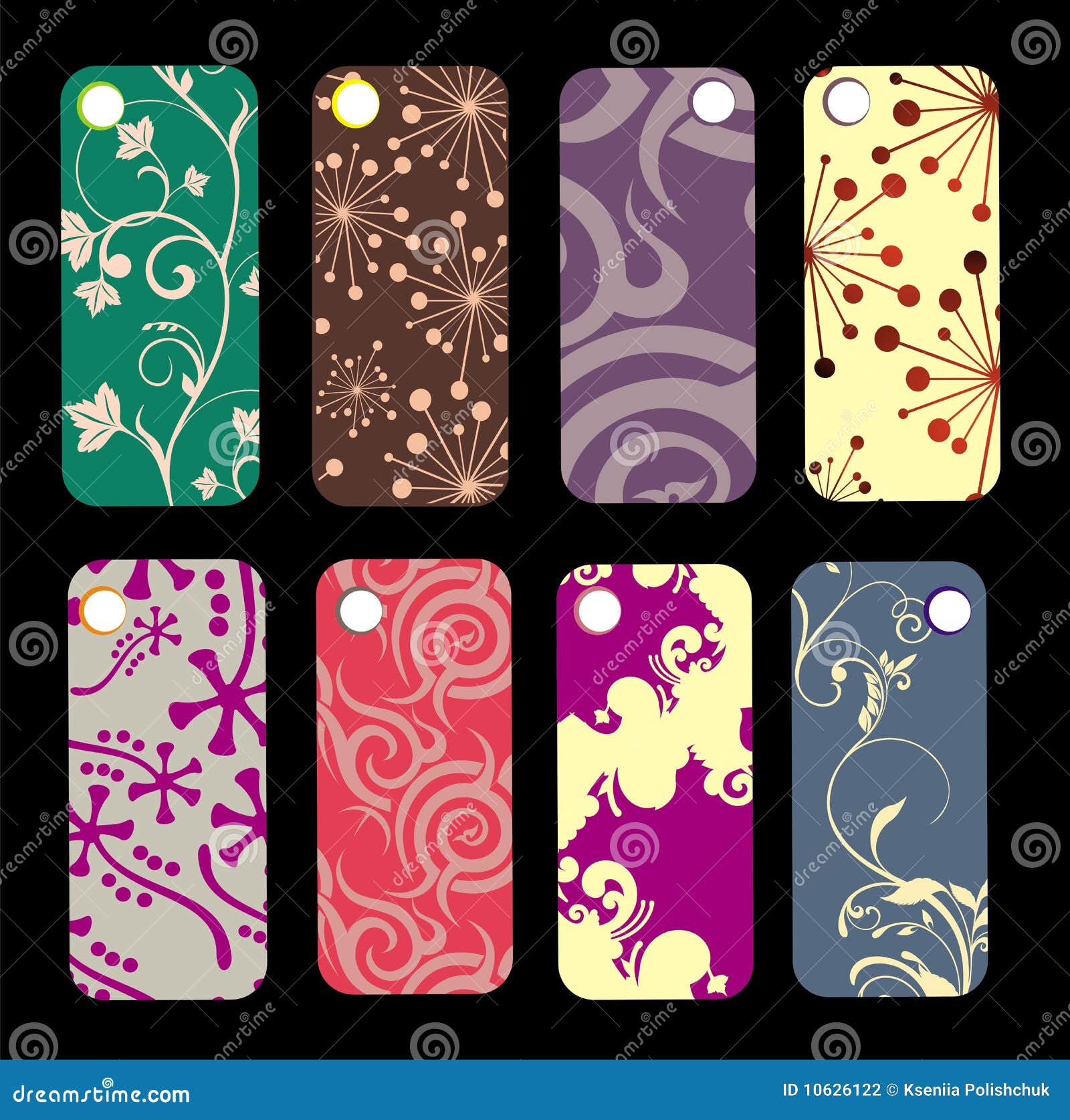 Collection floral tags stock vector. Illustration of poster - 10626122