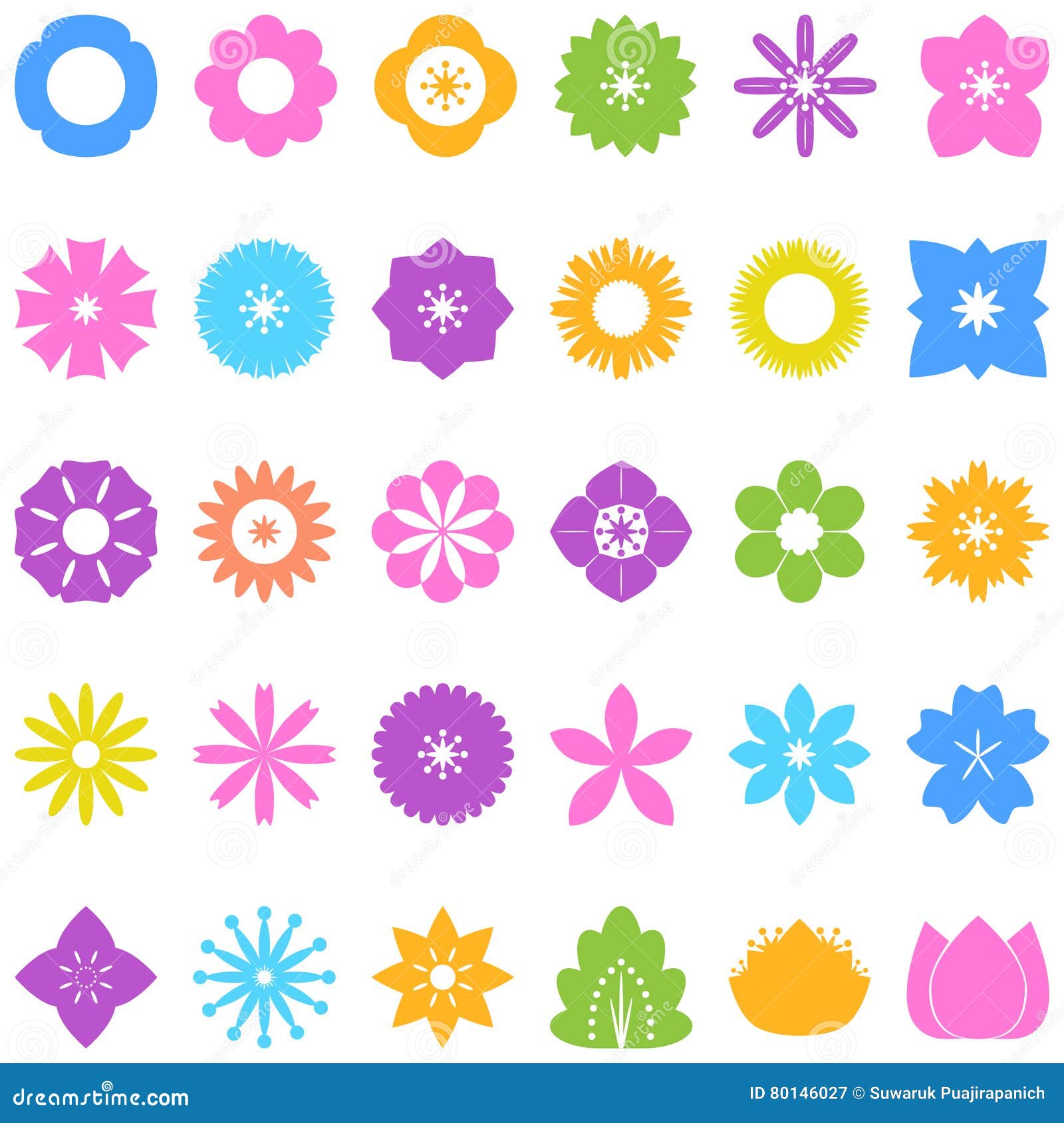 Collection of flower icons stock vector. Illustration of gardening ...