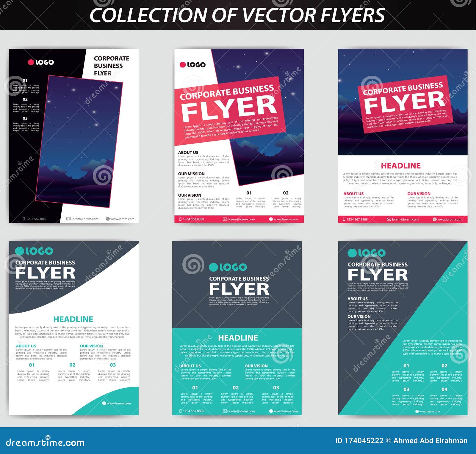 Collection of Flyers, Mega Pack Brochure Design Template Stock Vector ...