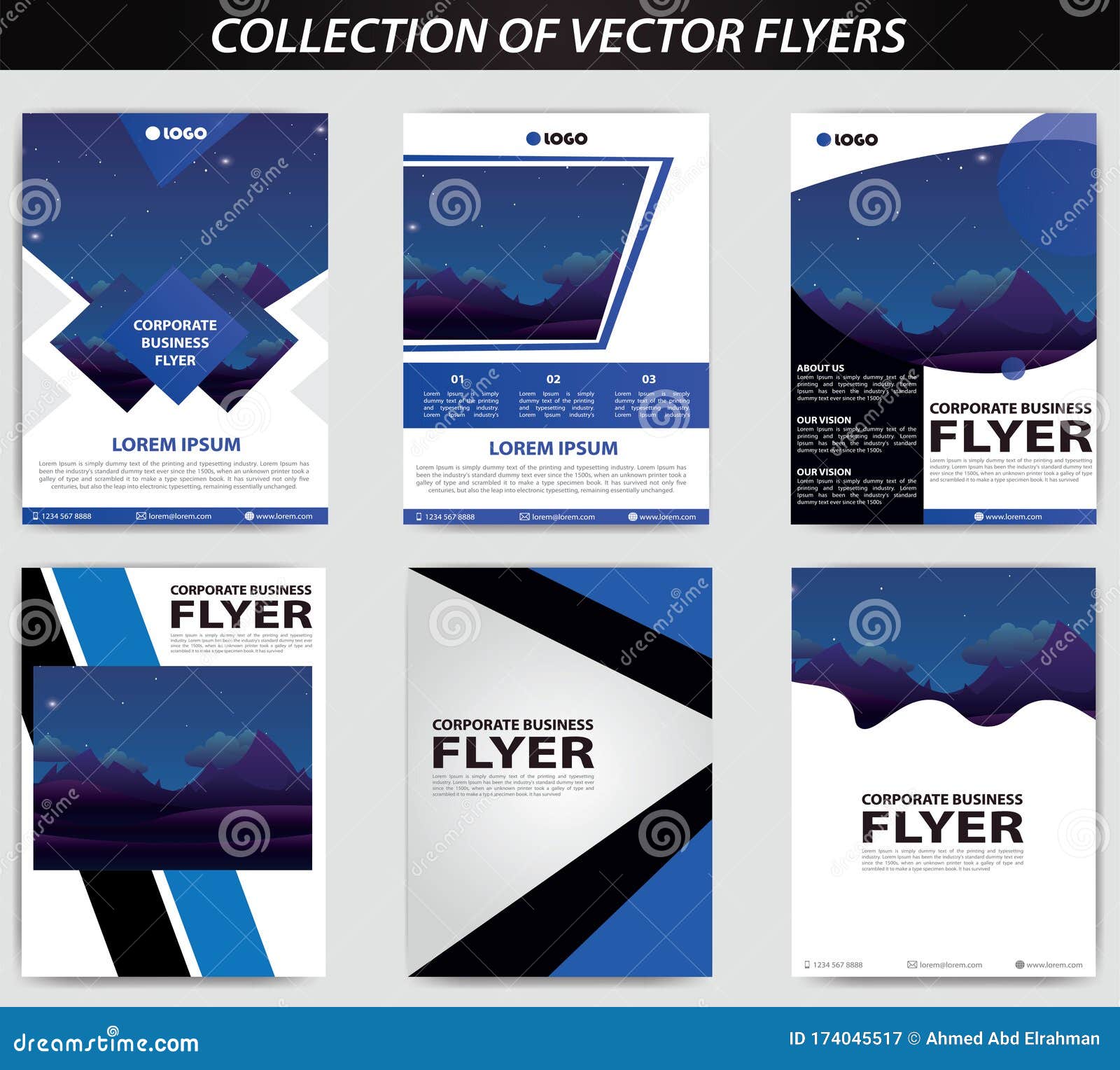 Collection of Flyers, Mega Pack Brochure Design Template Stock Vector ...