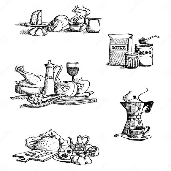 Collection of food stock vector. Illustration of apples - 20111525