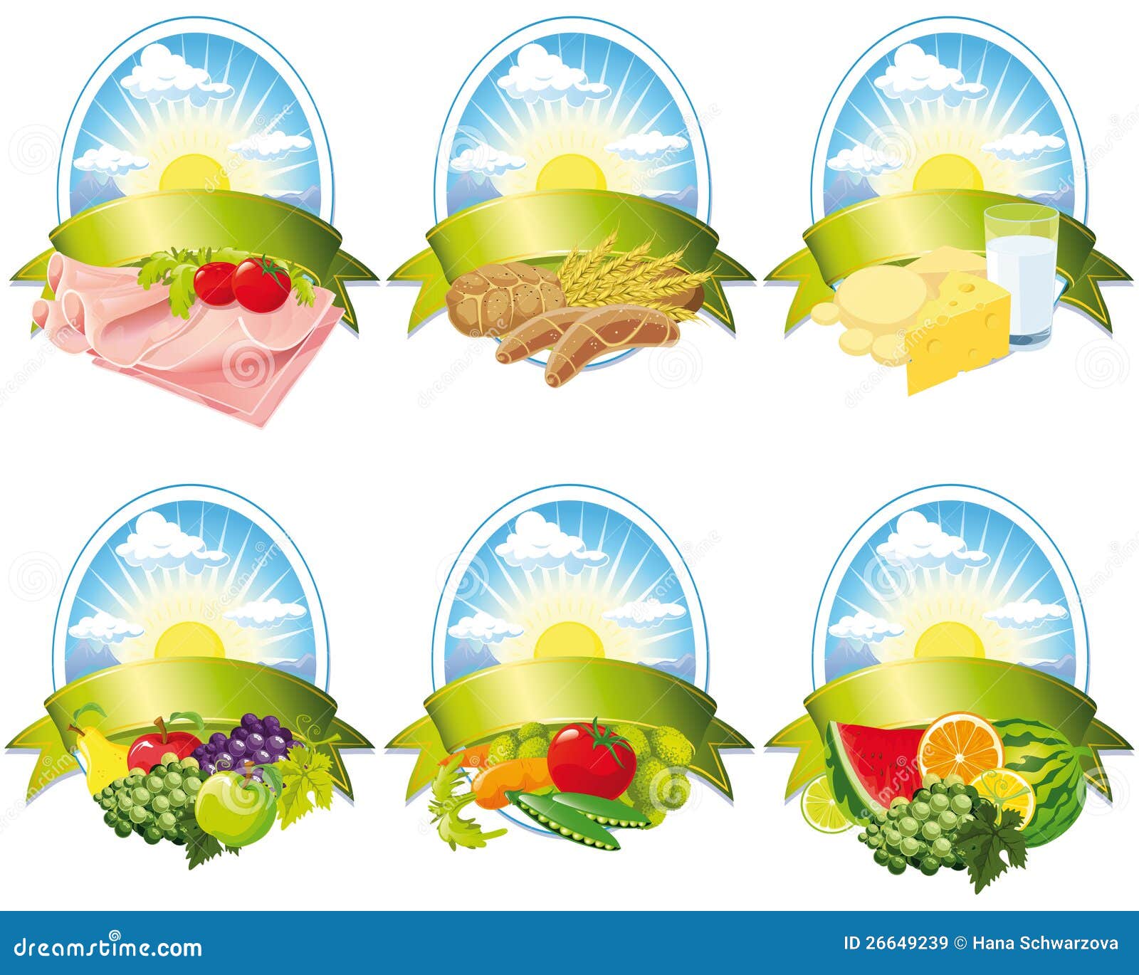 Collection of food labels stock vector. Illustration of green - 26649239