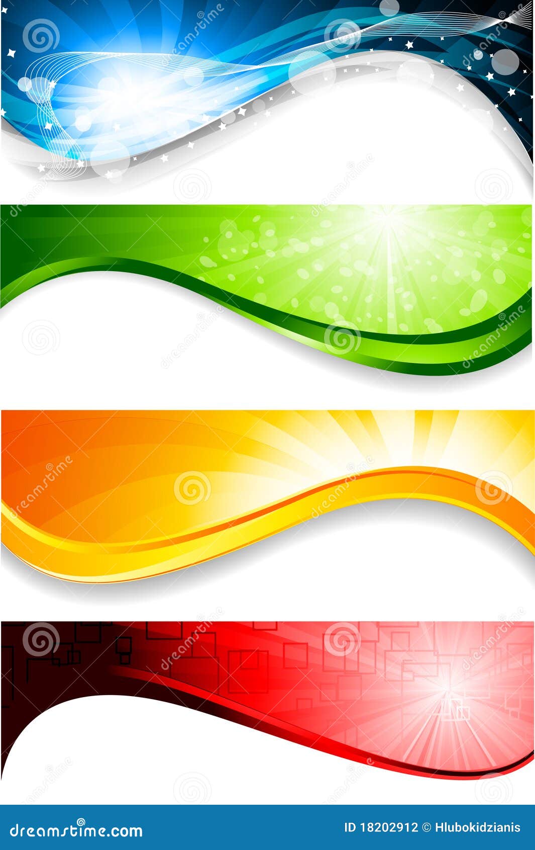 Collection of four banners stock vector. Illustration of movement ...