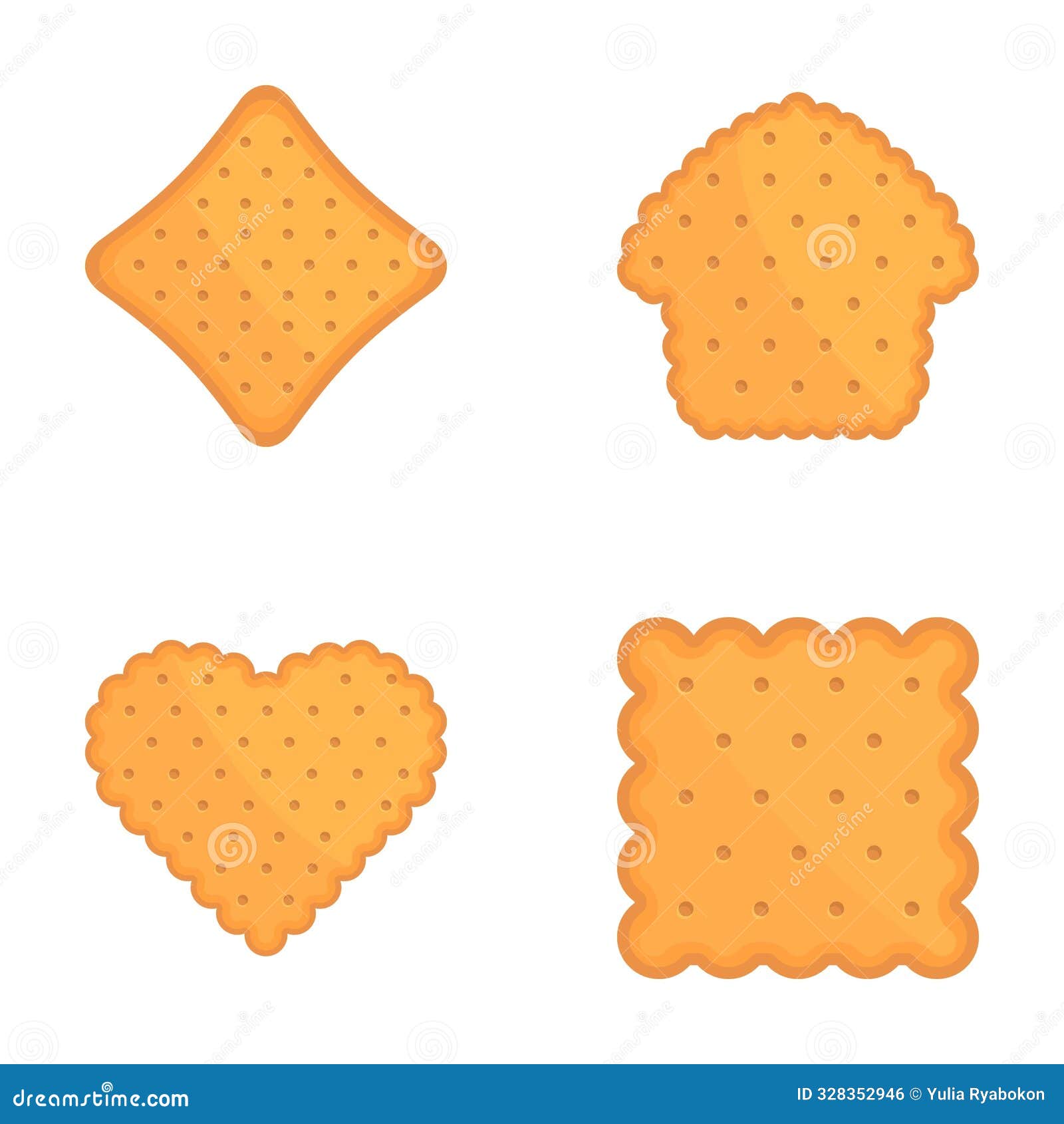 Assorted Biscuit Cookies Vector Set Stock Illustration - Illustration ...
