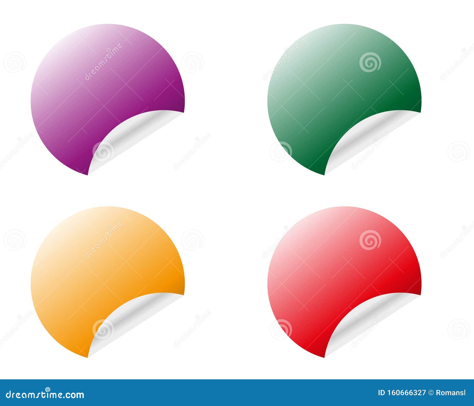 Collection of Four Colorful Blank Labels or Badges with Copyspace for ...