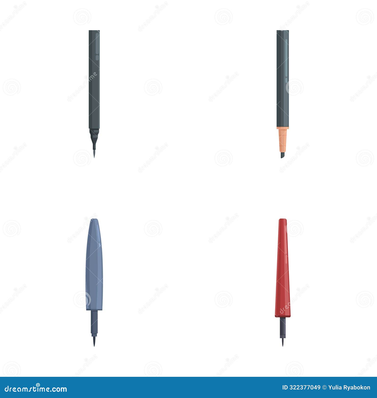 Set of Various Graphic Design Markers Isolated Stock Vector ...
