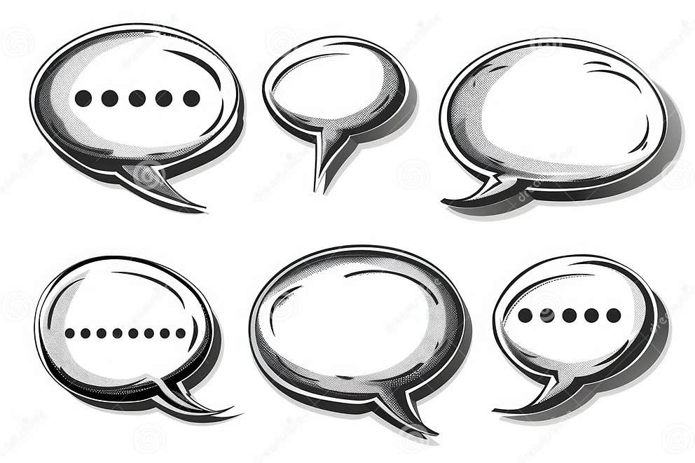 A Collection of Four Different Types of Speech Bubbles, Ideal for ...