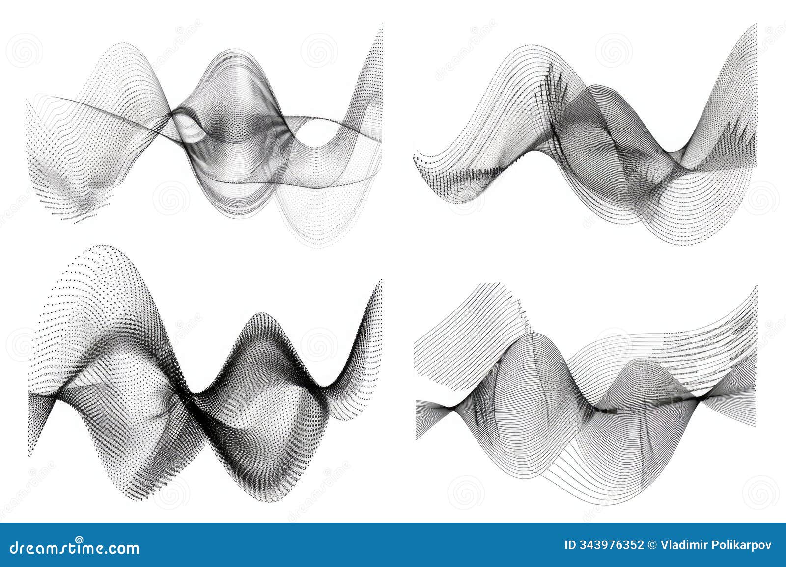 A Collection of Four Different Wave Forms Stock Photo - Image of tidal ...