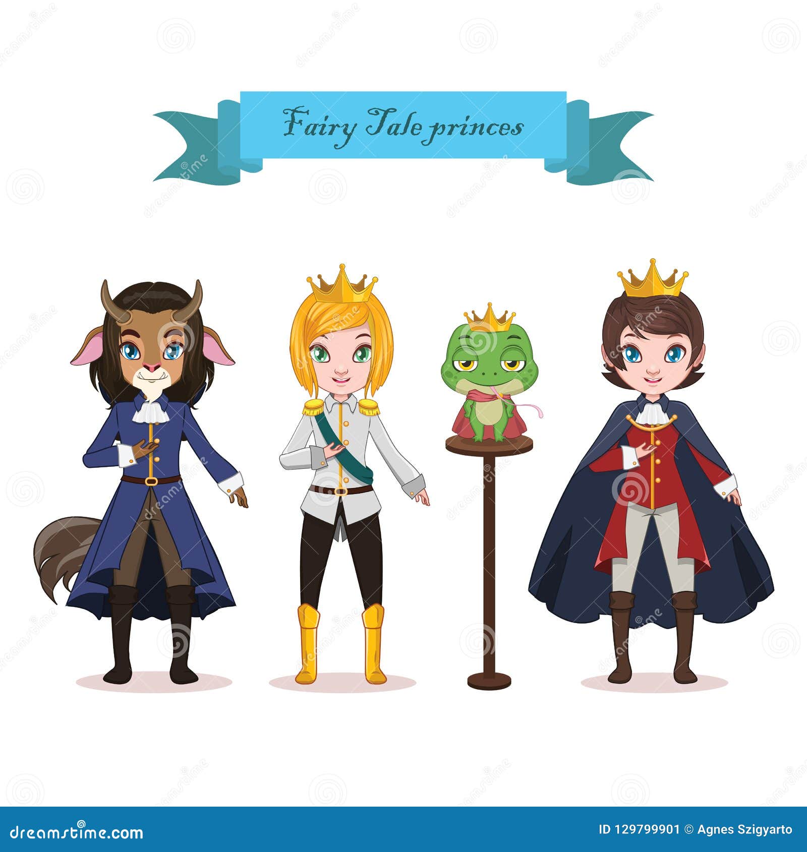 Collection of Four Fairy Tale Princes Stock Vector - Illustration of ...
