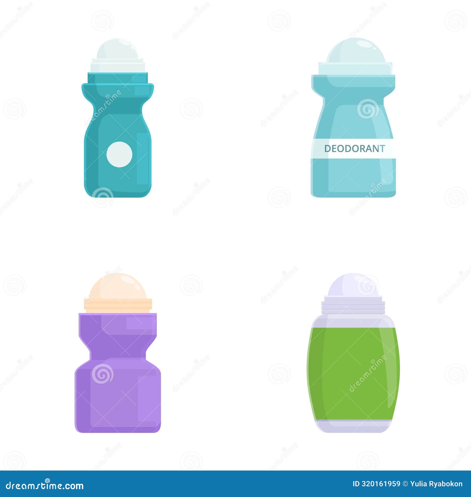 Set of Various Deodorant Bottles Vector Illustration Stock Vector ...