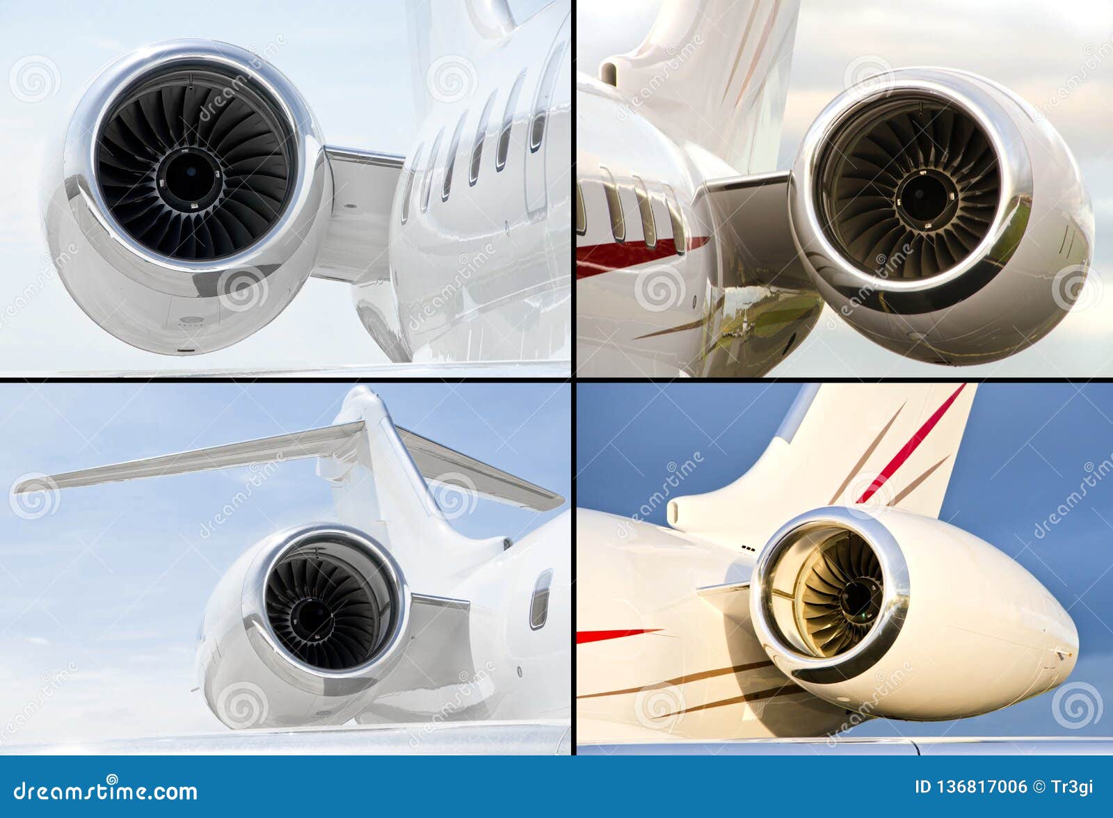 Collection of Four Jet Engines on Luxury Private Jet Aircraft Stock ...
