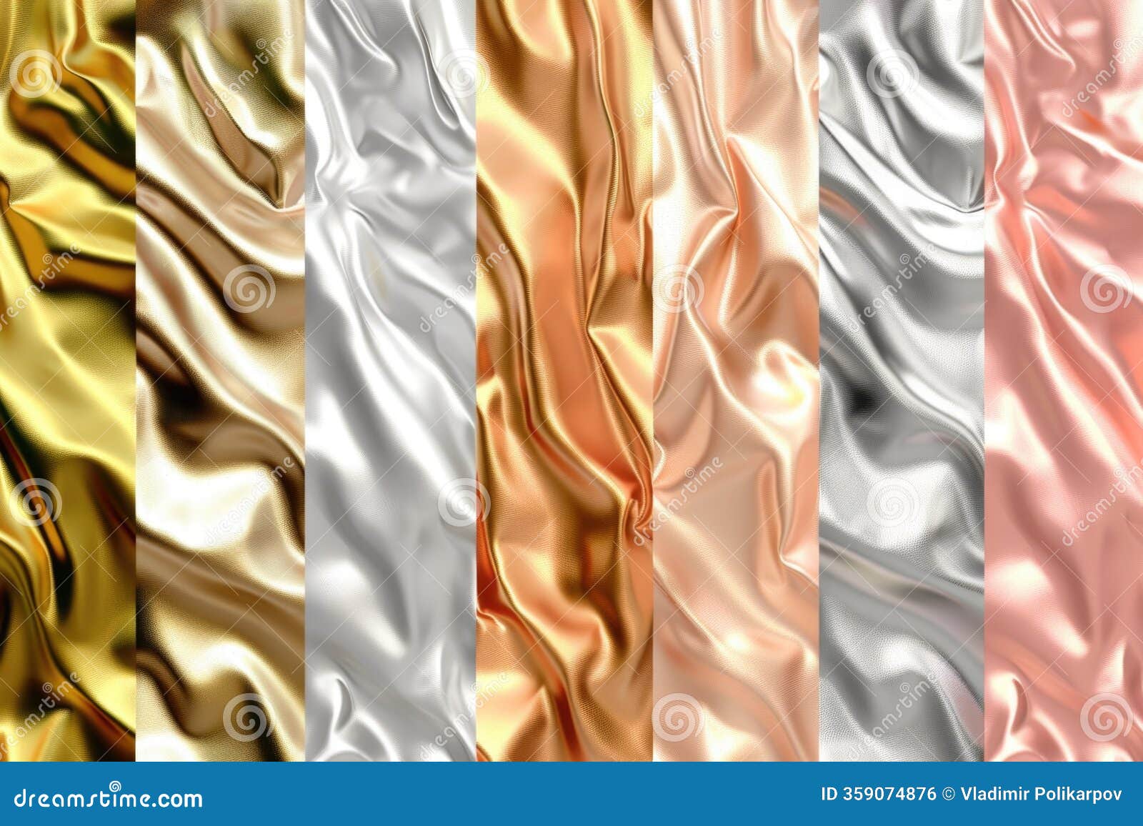 A Collection of Four Silk Fabrics in Different Colors, Displayed ...