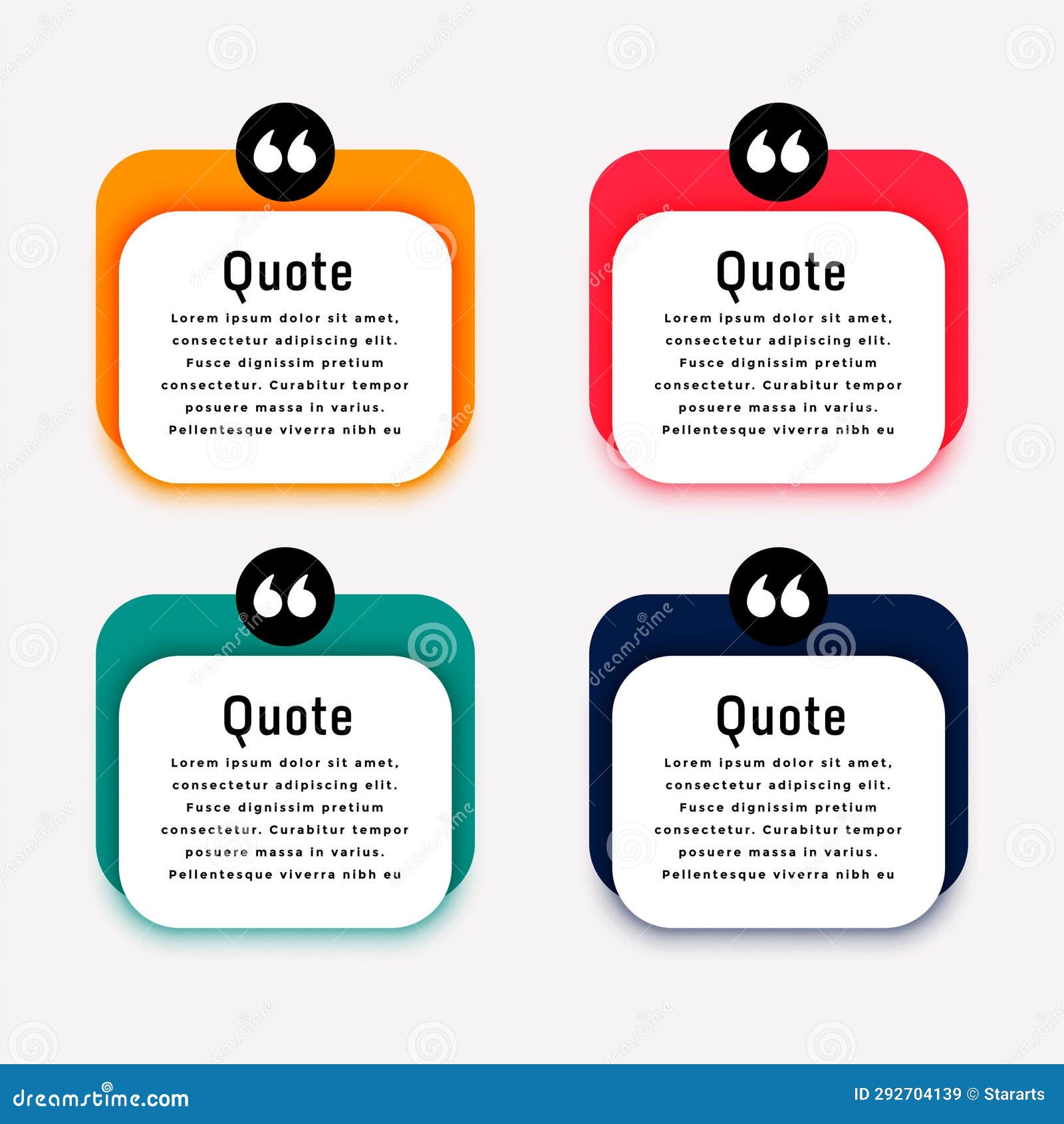 Collection of Four Testimonials Quotation Mark Template Design Stock ...