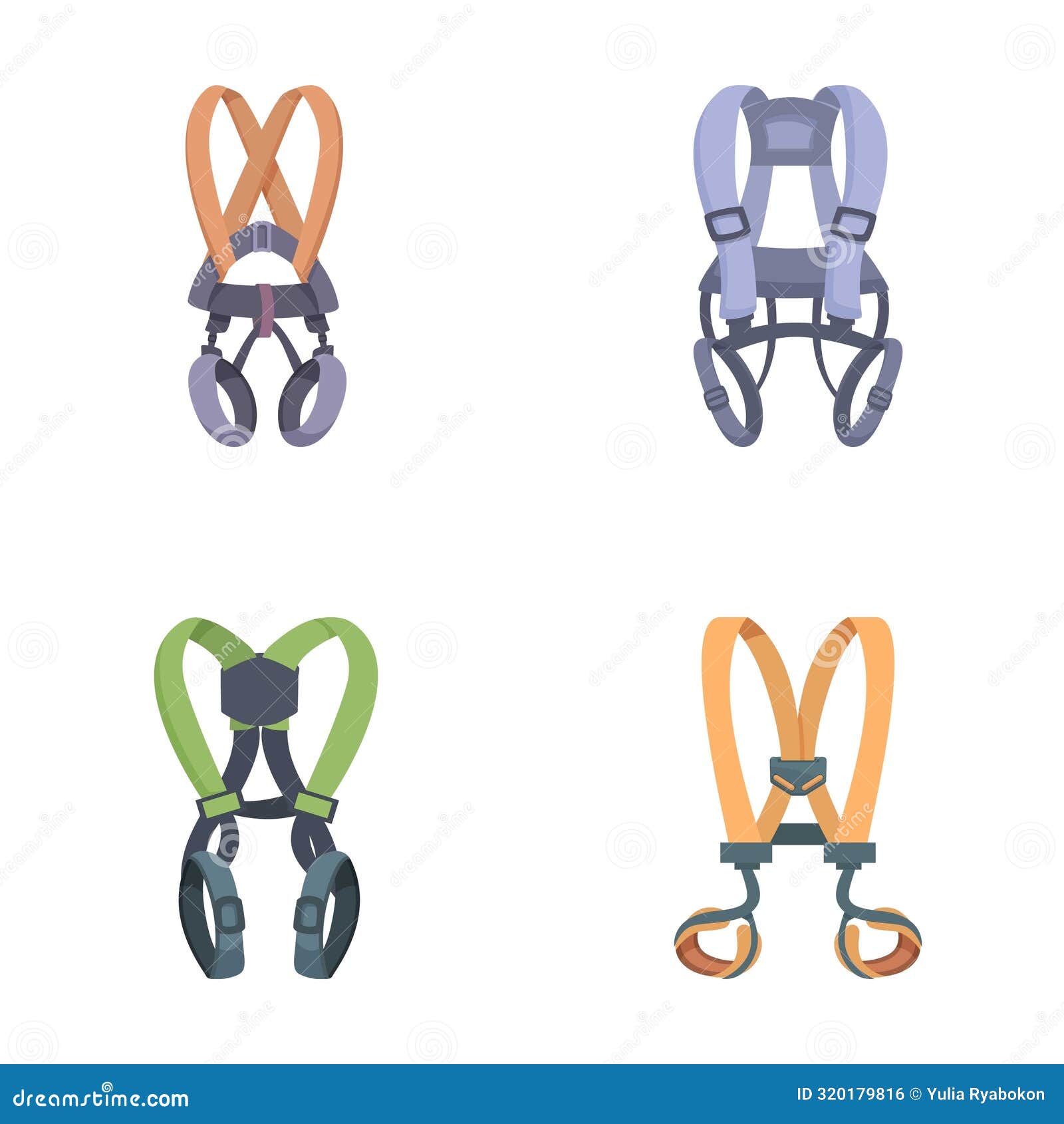Set of Climbing Harnesses Vector Stock Vector - Illustration of graphic ...