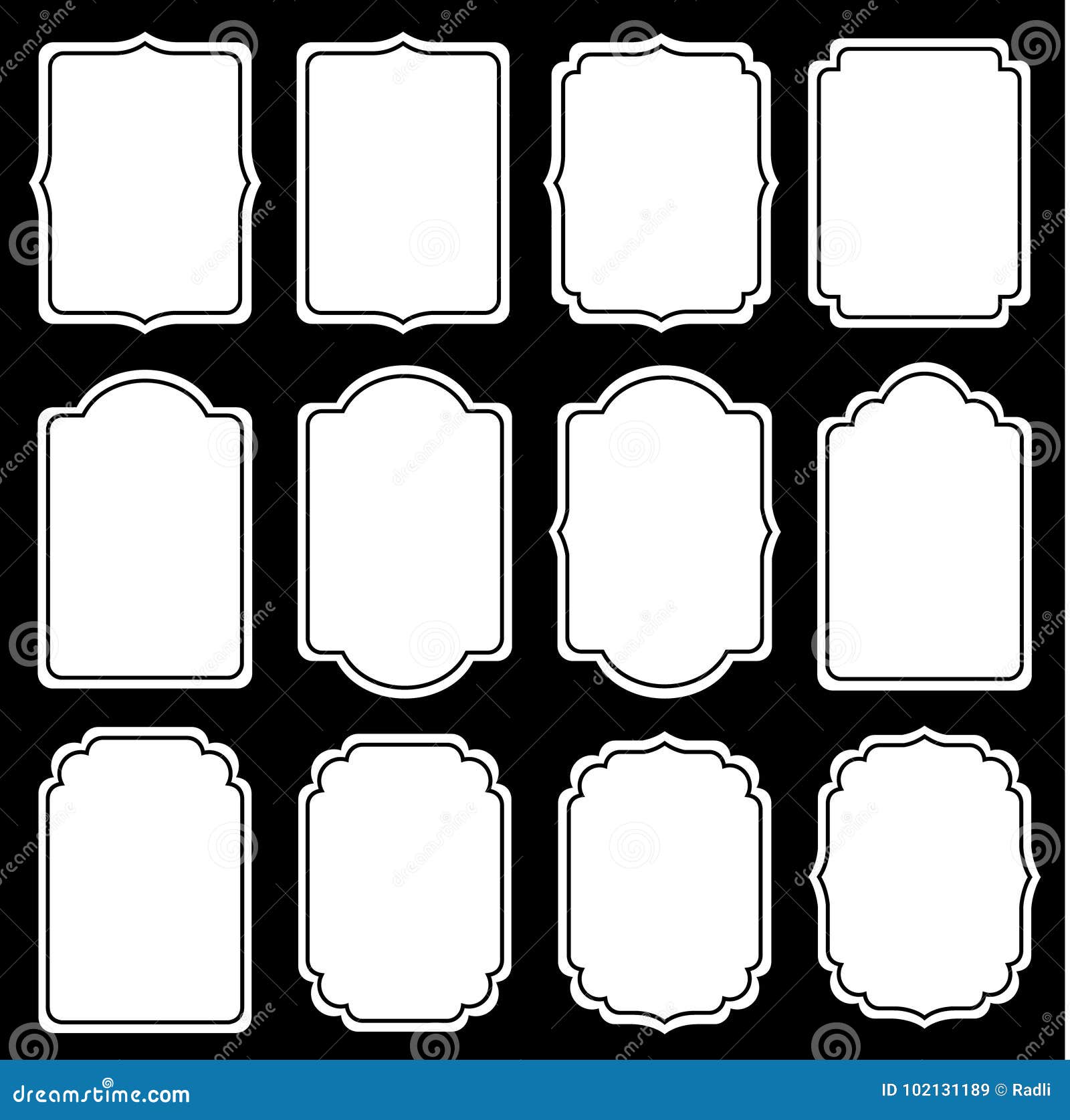 Vector Set of Decorative Vintage Tags, Frames for Scrapbook and Wedding ...