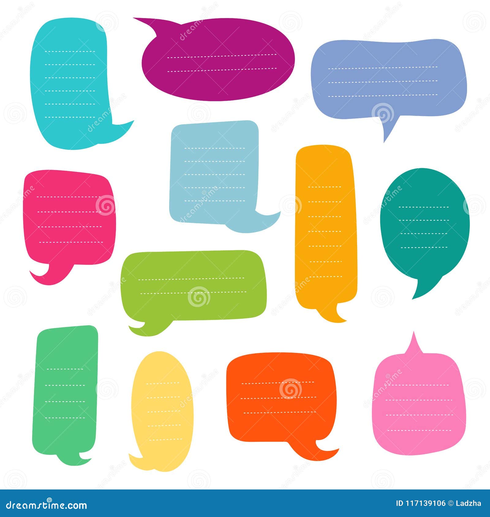 Set of Empty Dialogs Boxes. Vector Speech Bubbles. Stock Vector ...