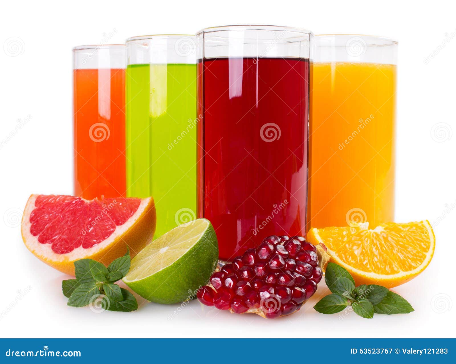 Collection of Fresh Fruit Juices Stock Image - Image of liquid ...