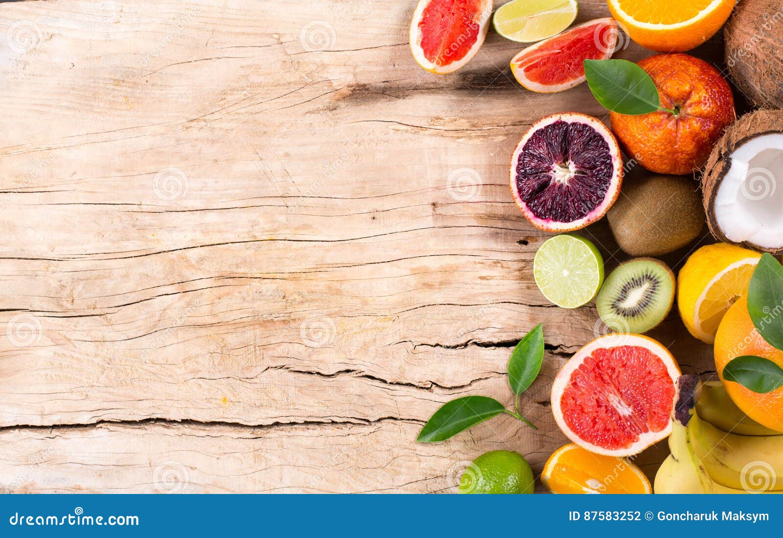 Collection of fresh fruits stock photo. Image of coconut - 87583252