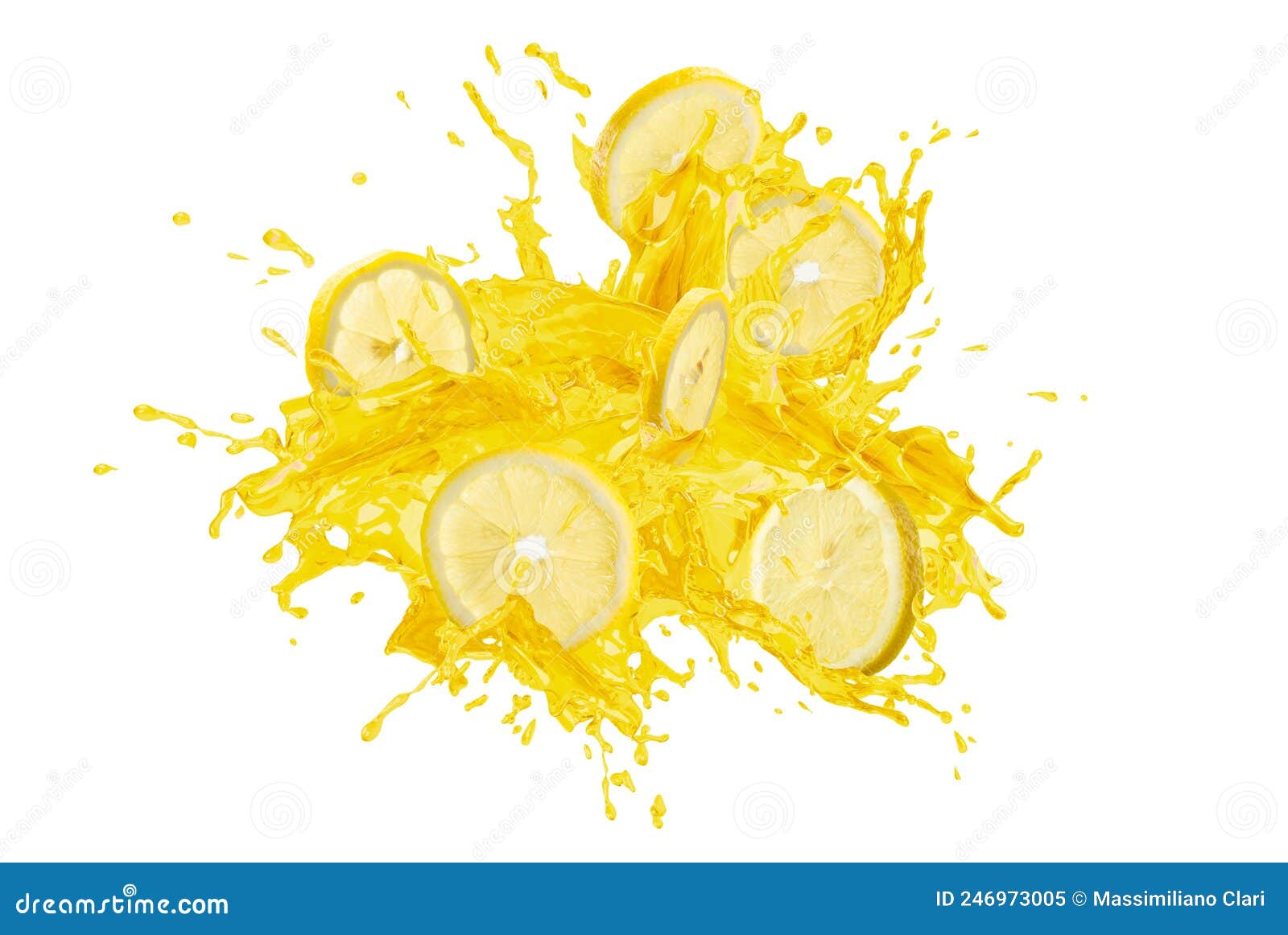 Collection of Fresh Lemon with Splashing Juice on White Background ...