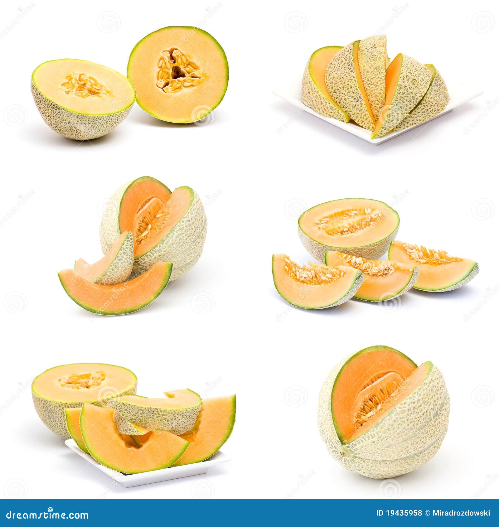 Collection of Fresh Melon Fruits Stock Photo - Image of yellow, green ...