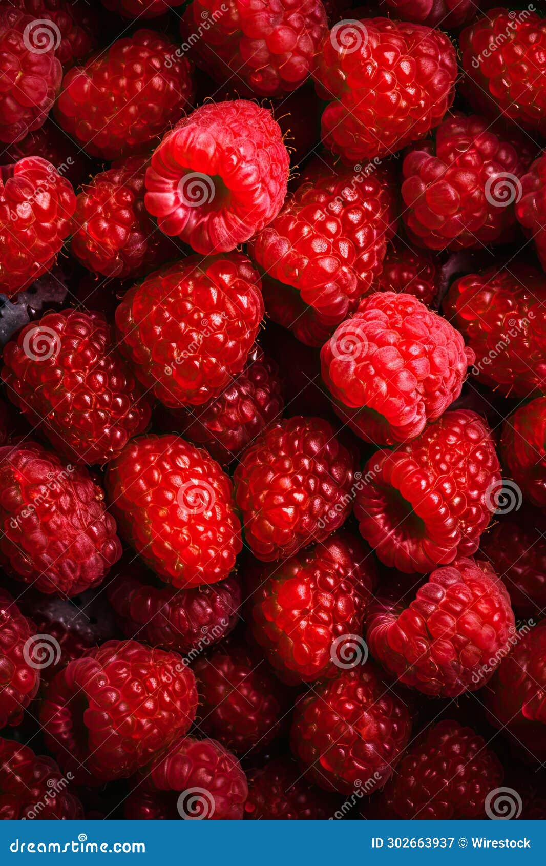 Collection of Fresh Ripe Raspberries, AI-generated. Stock Illustration ...