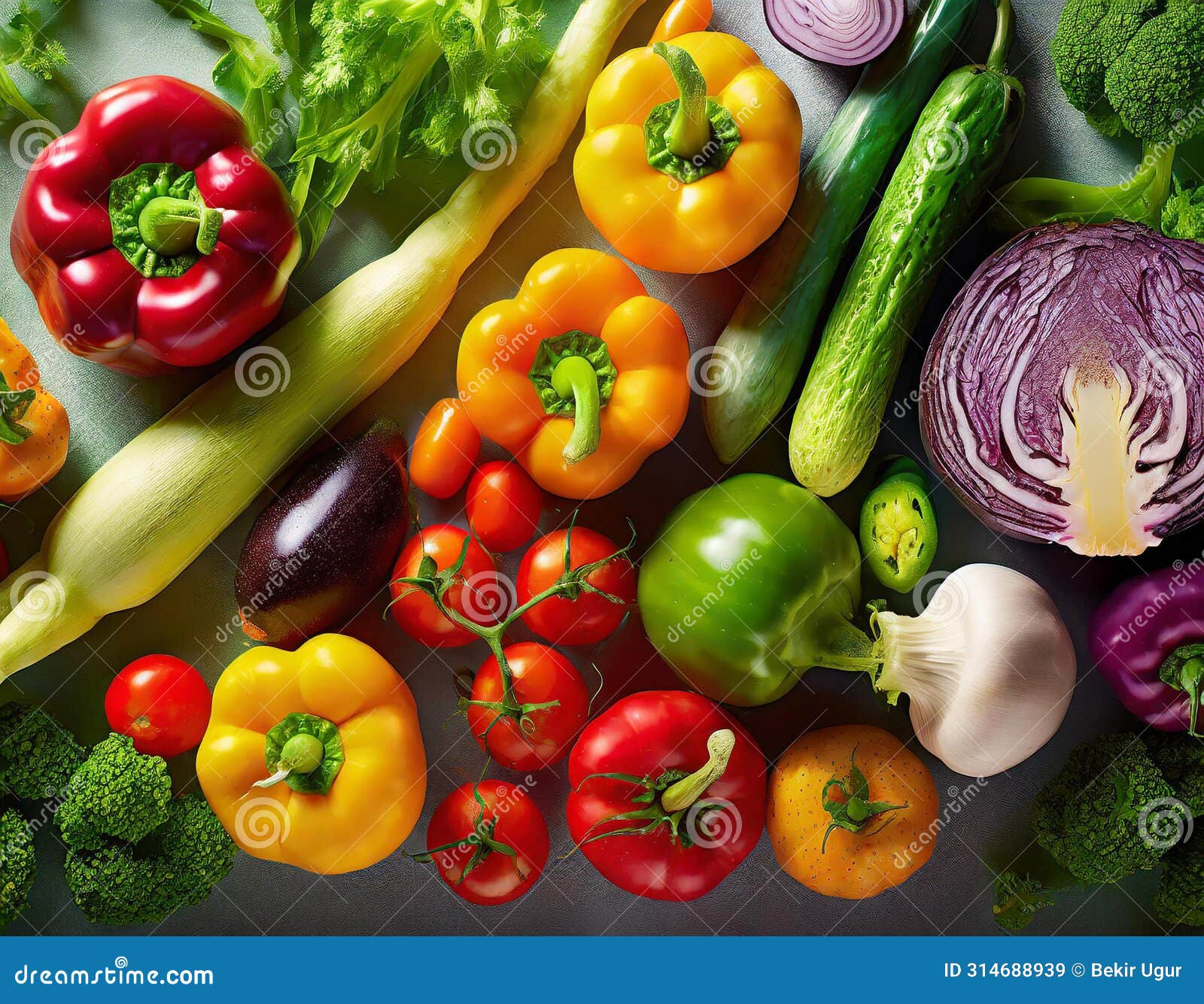 Collection of Fresh Vegetables on White Background. Stock Illustration ...