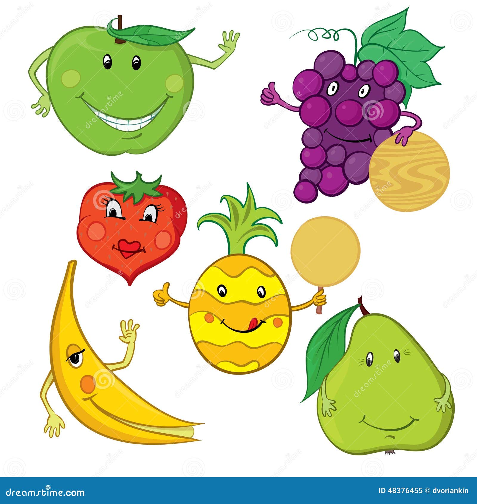Collection of Fruit Illustrations Stock Vector - Illustration of eating ...