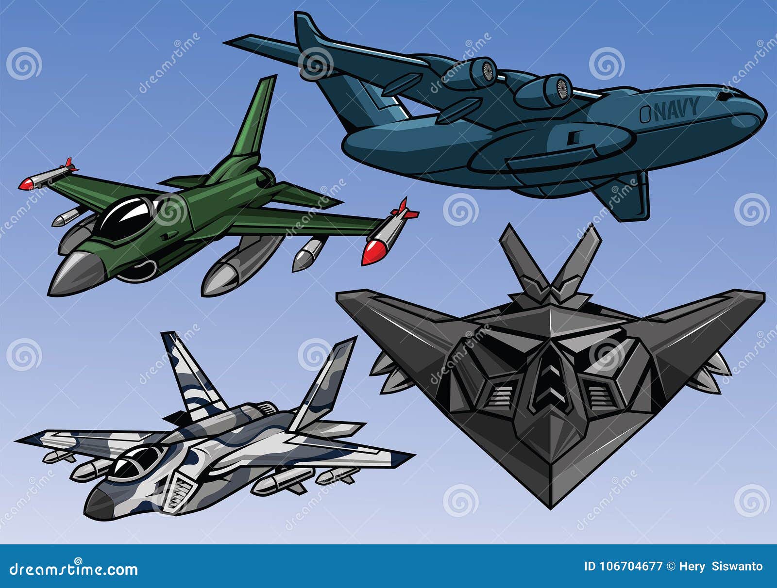 Modern Military Fighter Jet Aircraft Vector Illustration ...