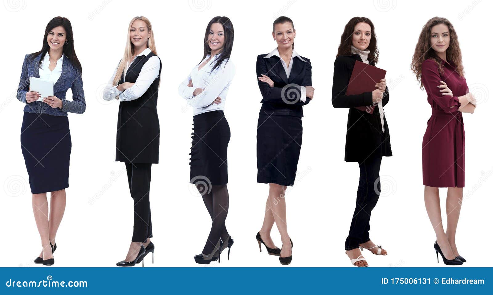 Collection Of Full Length Portraits Of Young Business Women Stock Image
