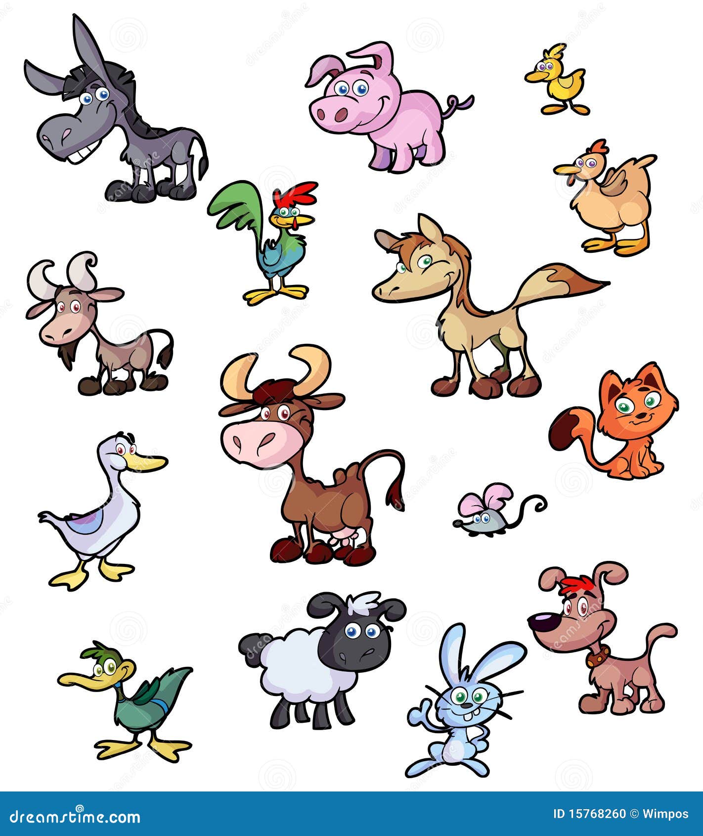 Collection of Fun Cartoon Animals Stock Vector - Illustration of mouse ...