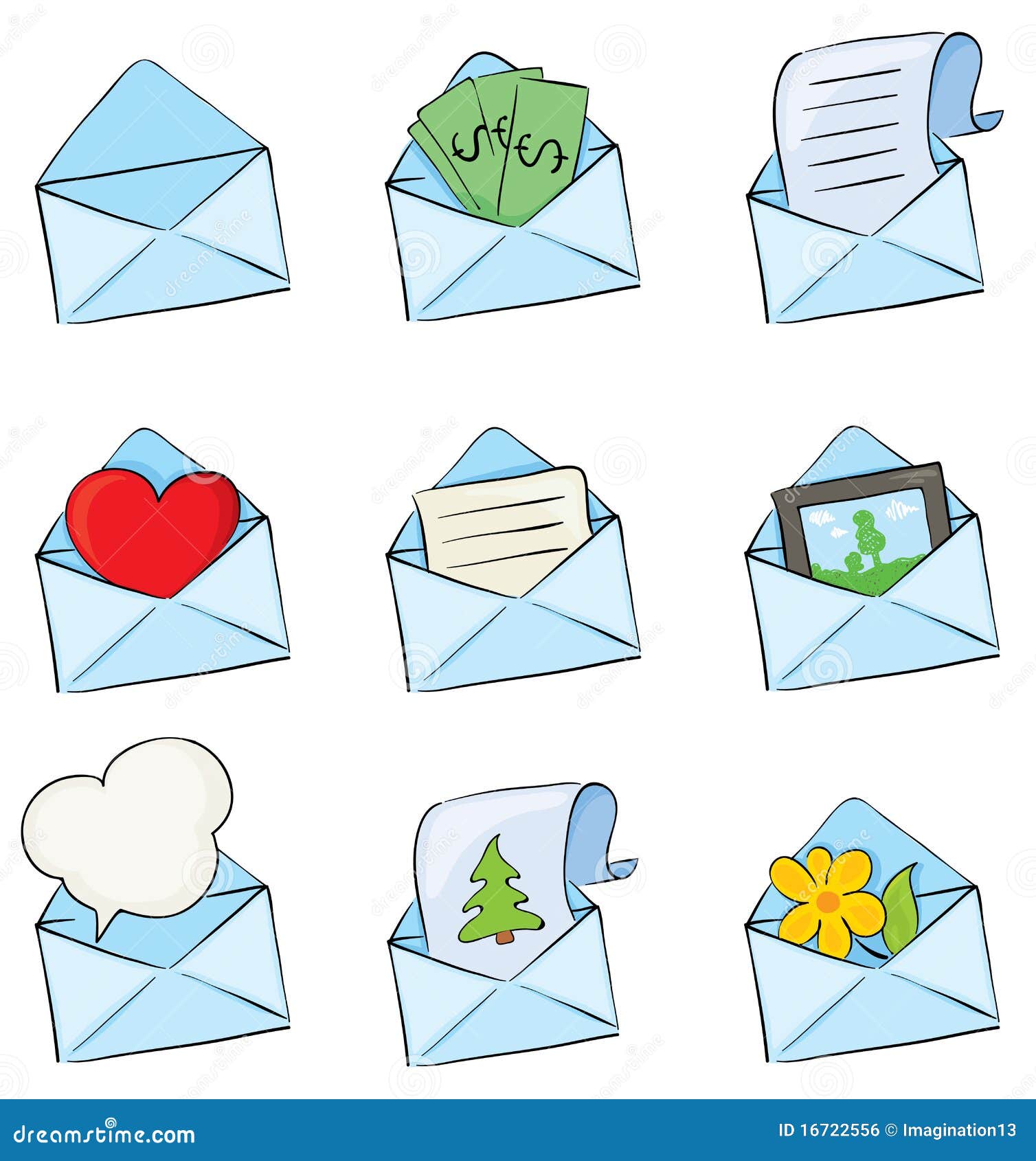 Collection of Funny Envelopes Stock Vector - Illustration of letter ...