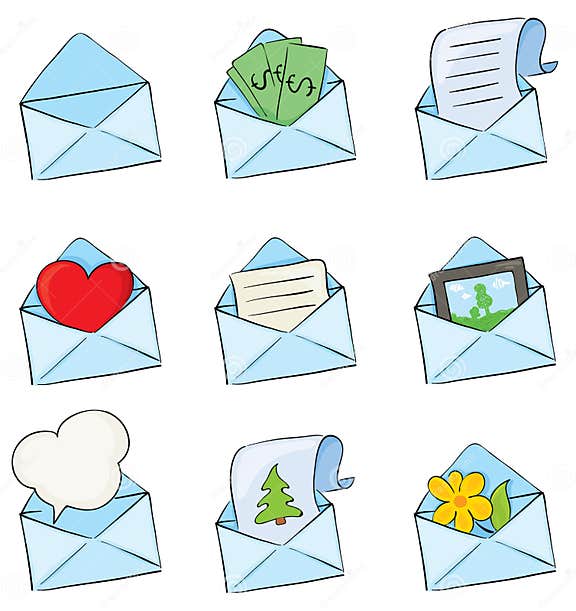 Collection of Funny Envelopes Stock Vector - Illustration of letter ...