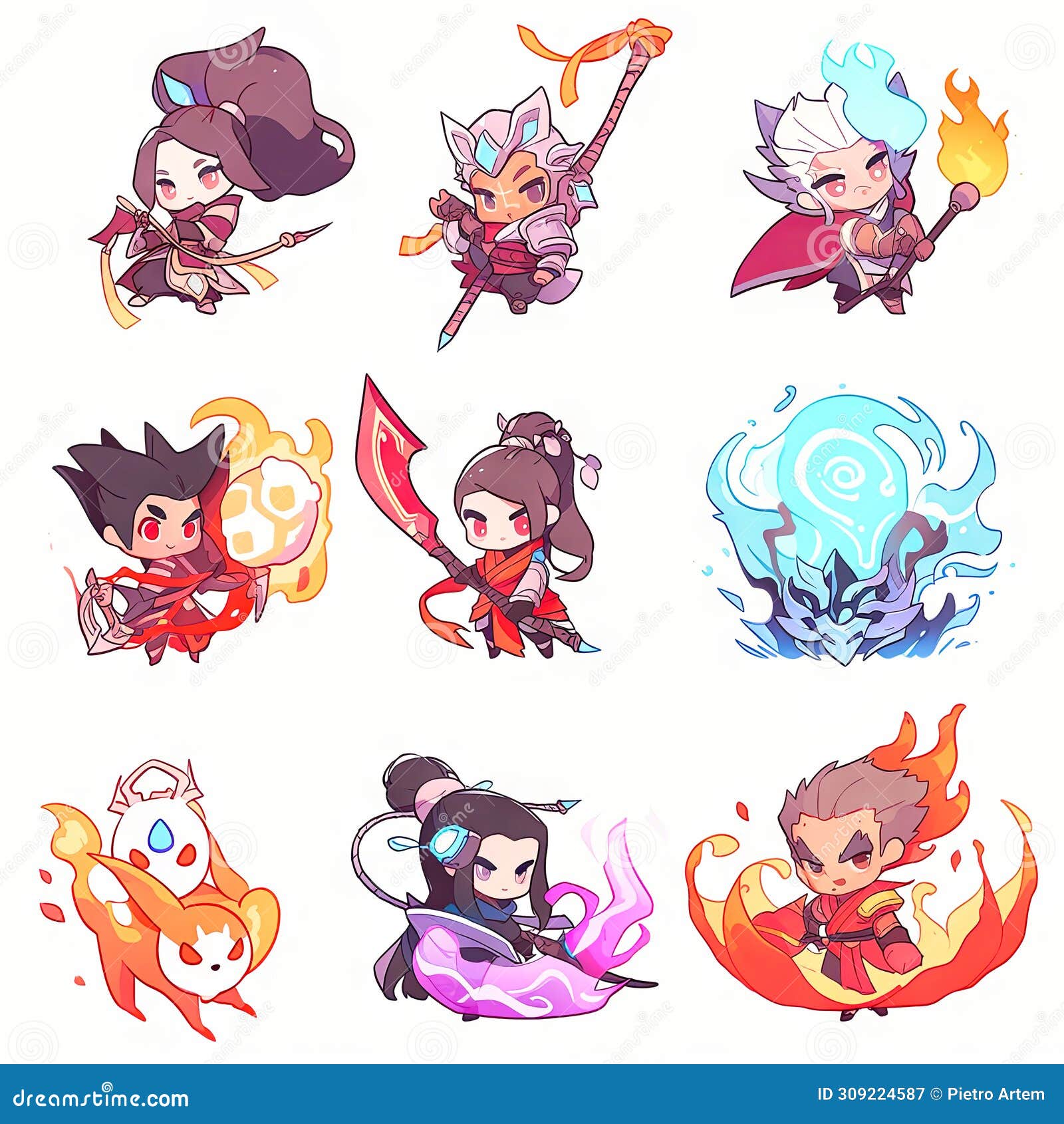 9 Collection of Gamer Character Stickers Stock Image - Image of ...