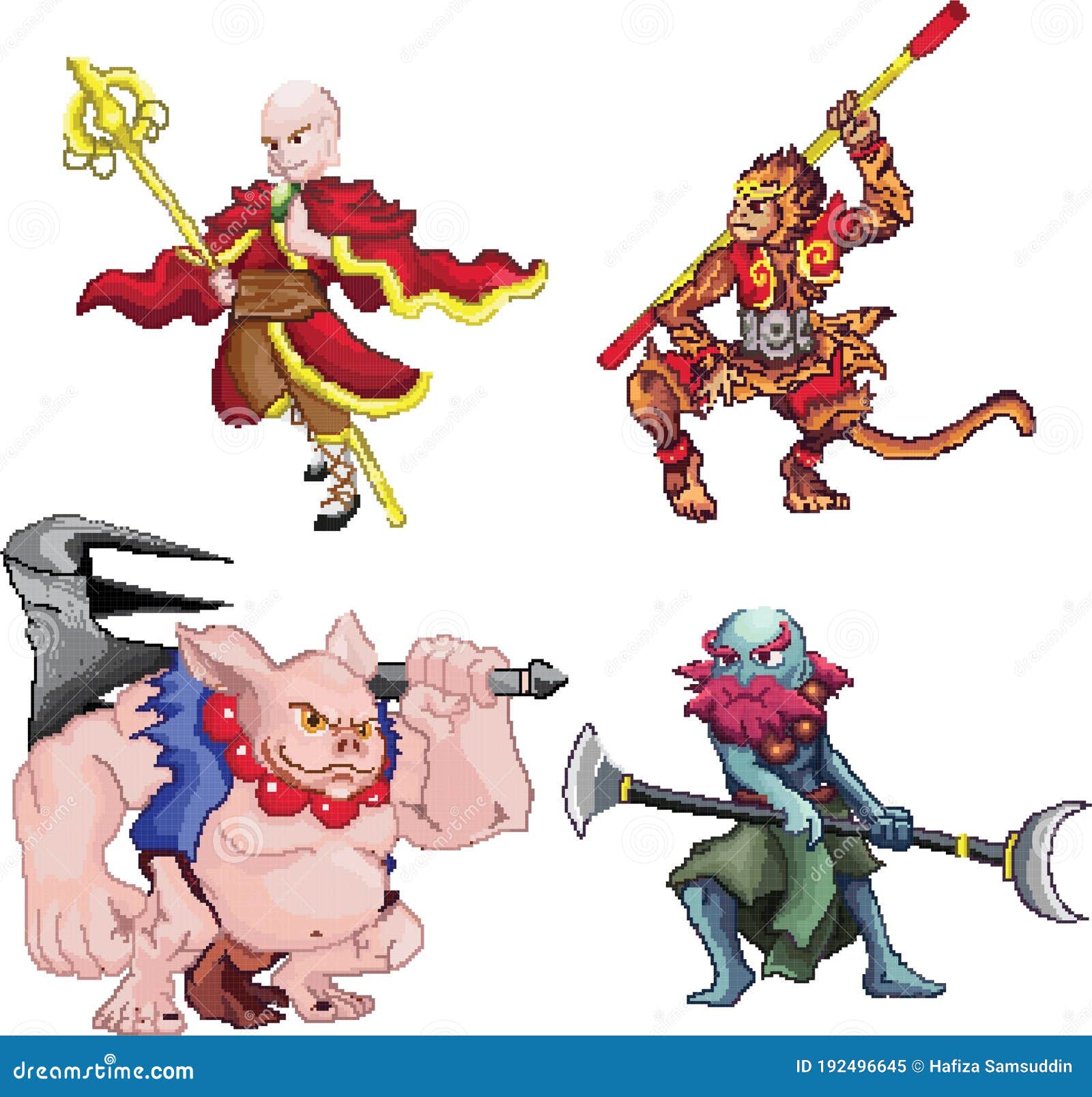 Collection of Gaming Characters. Vector Illustration Decorative Design ...