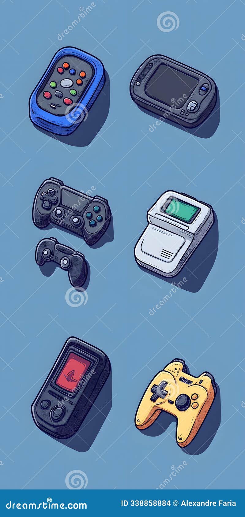 Collection of Gaming Objects in Isometric Illustrations Stock ...