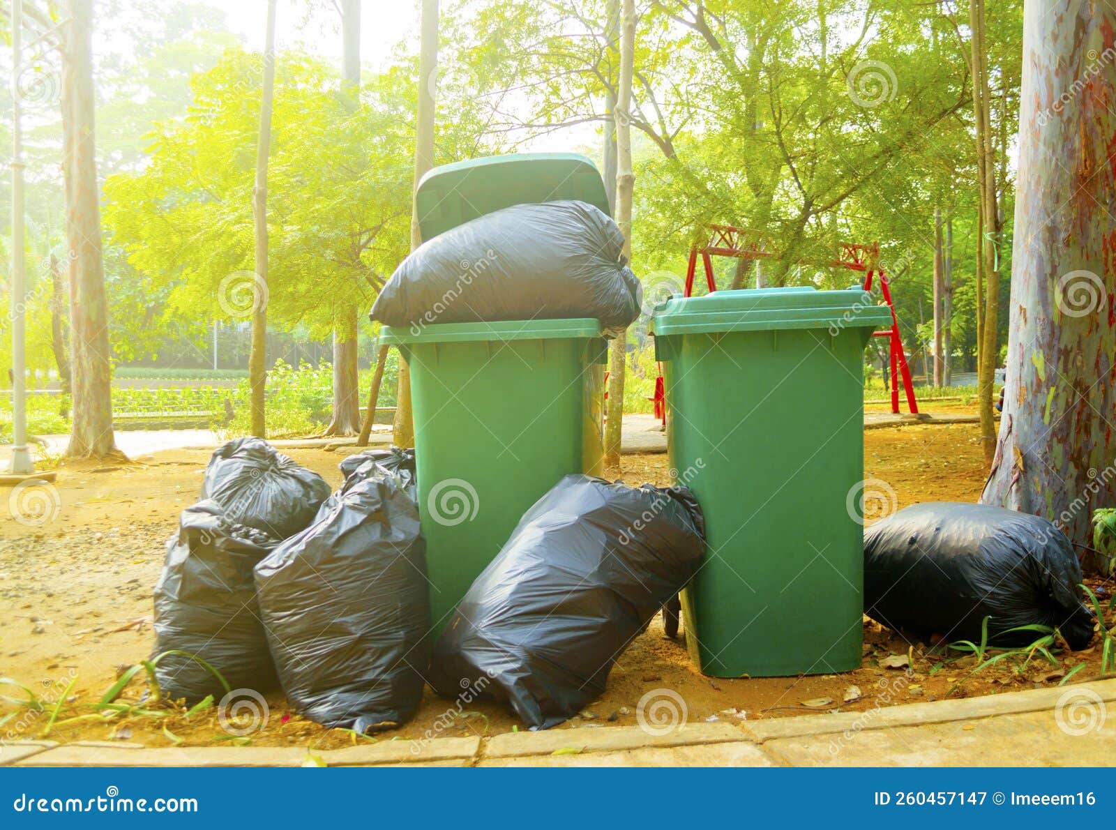 Collection of Garbage in the Park before Being Dumped in a Landfill ...