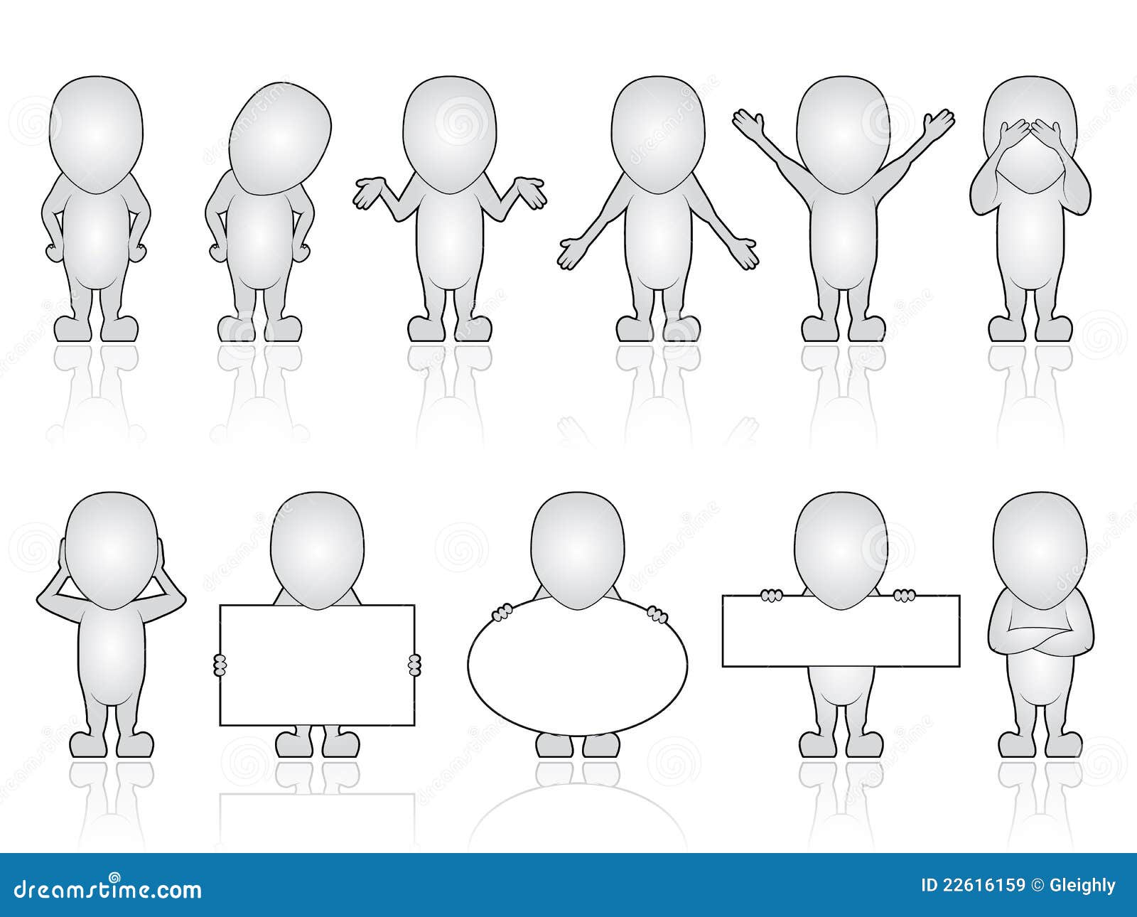 Collection Of Generic Person In Various Poses Stock Vector ...