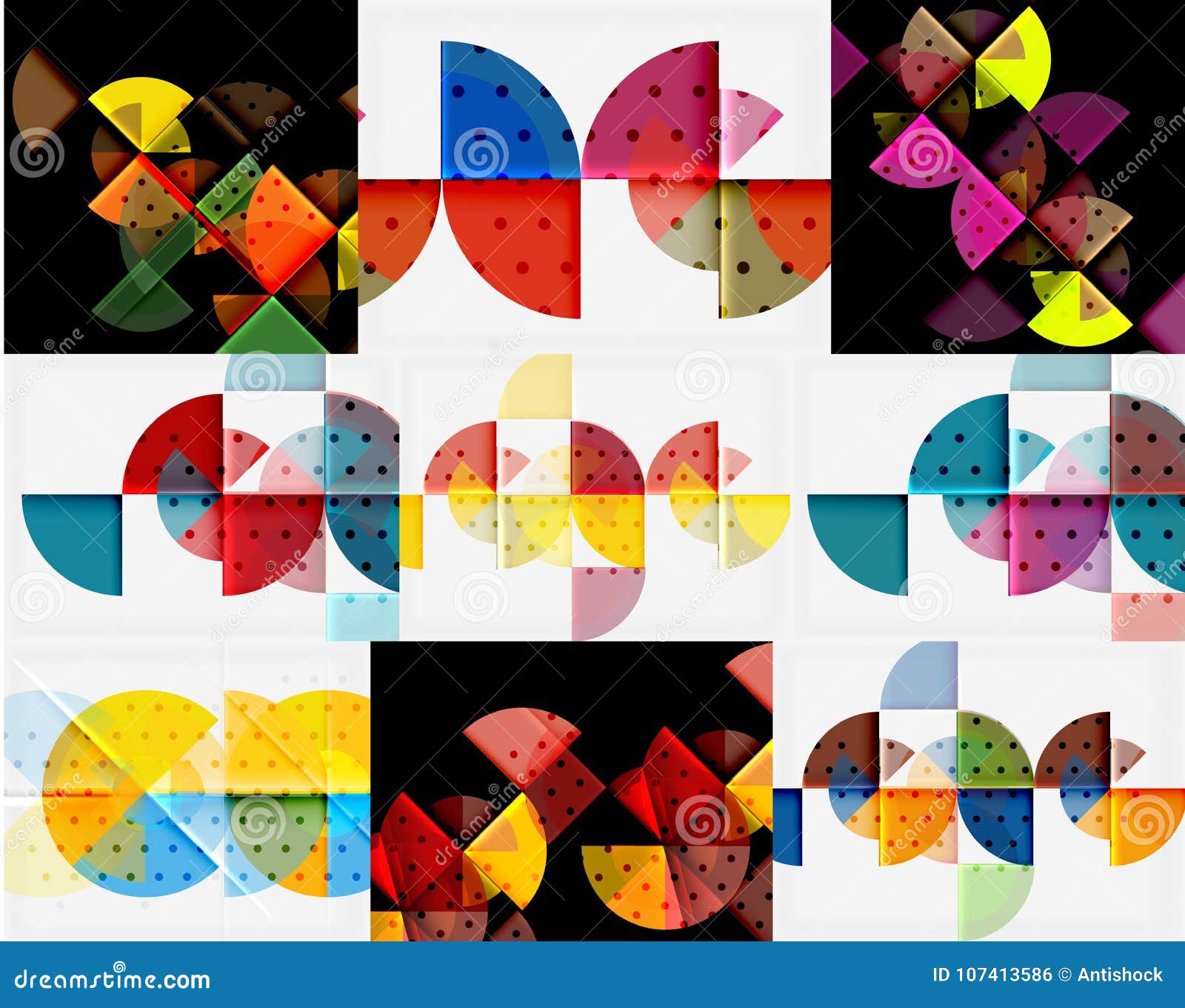 Collection of Geometric Composition Banner Templates Stock Vector ...