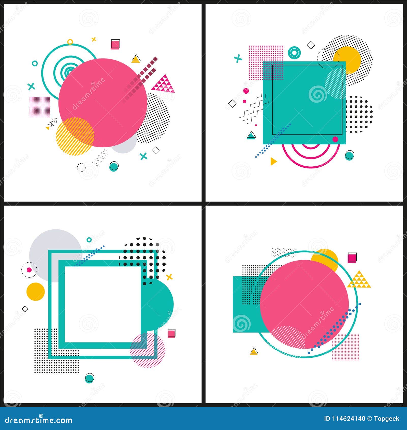 Collection Geometric Frames Vector Illustration Stock Vector ...