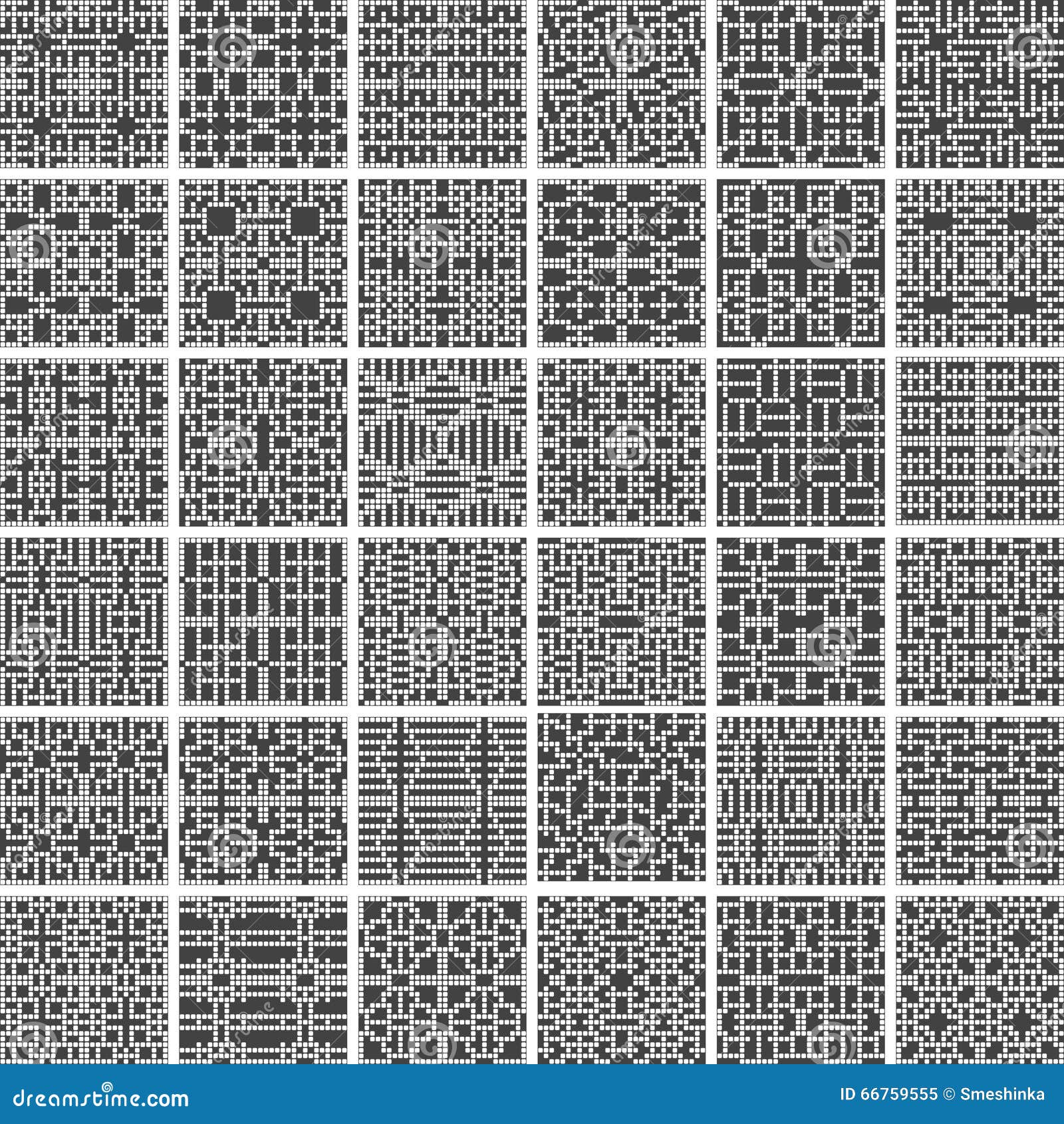 A Collection of 36 Geometric Greyscale Monochromatic Seamless Patterns ...