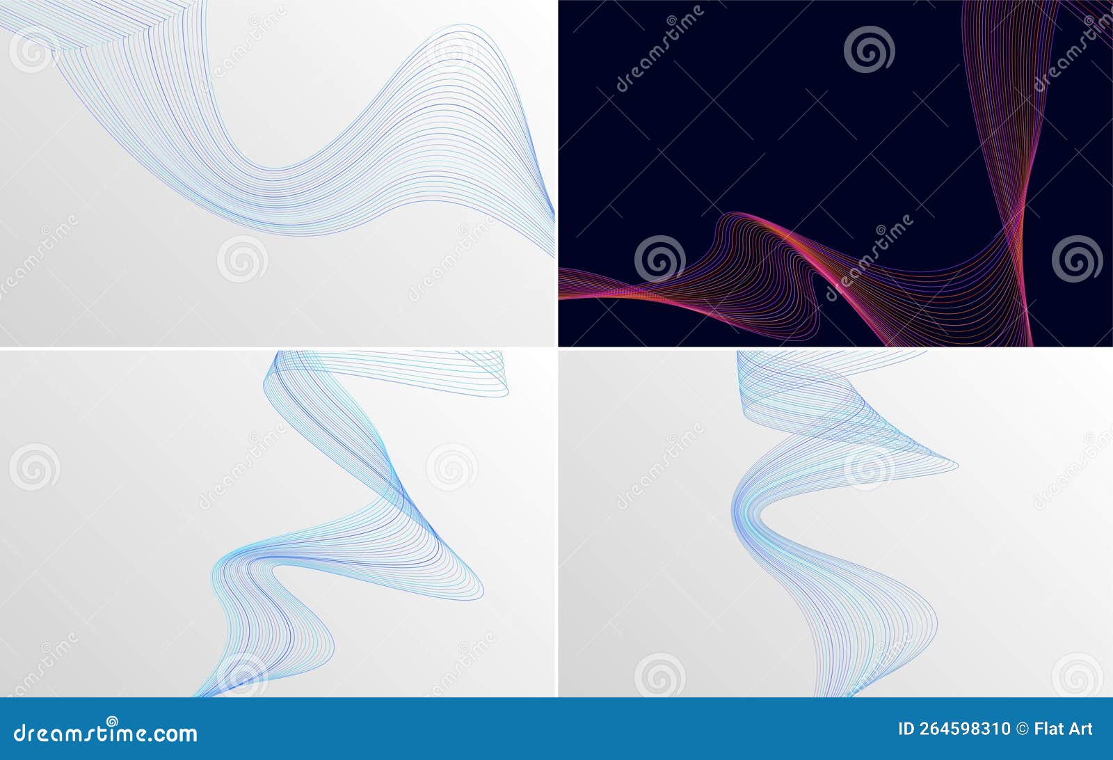 Collection of Geometric Minimal Lines Pattern Set Stock Vector ...