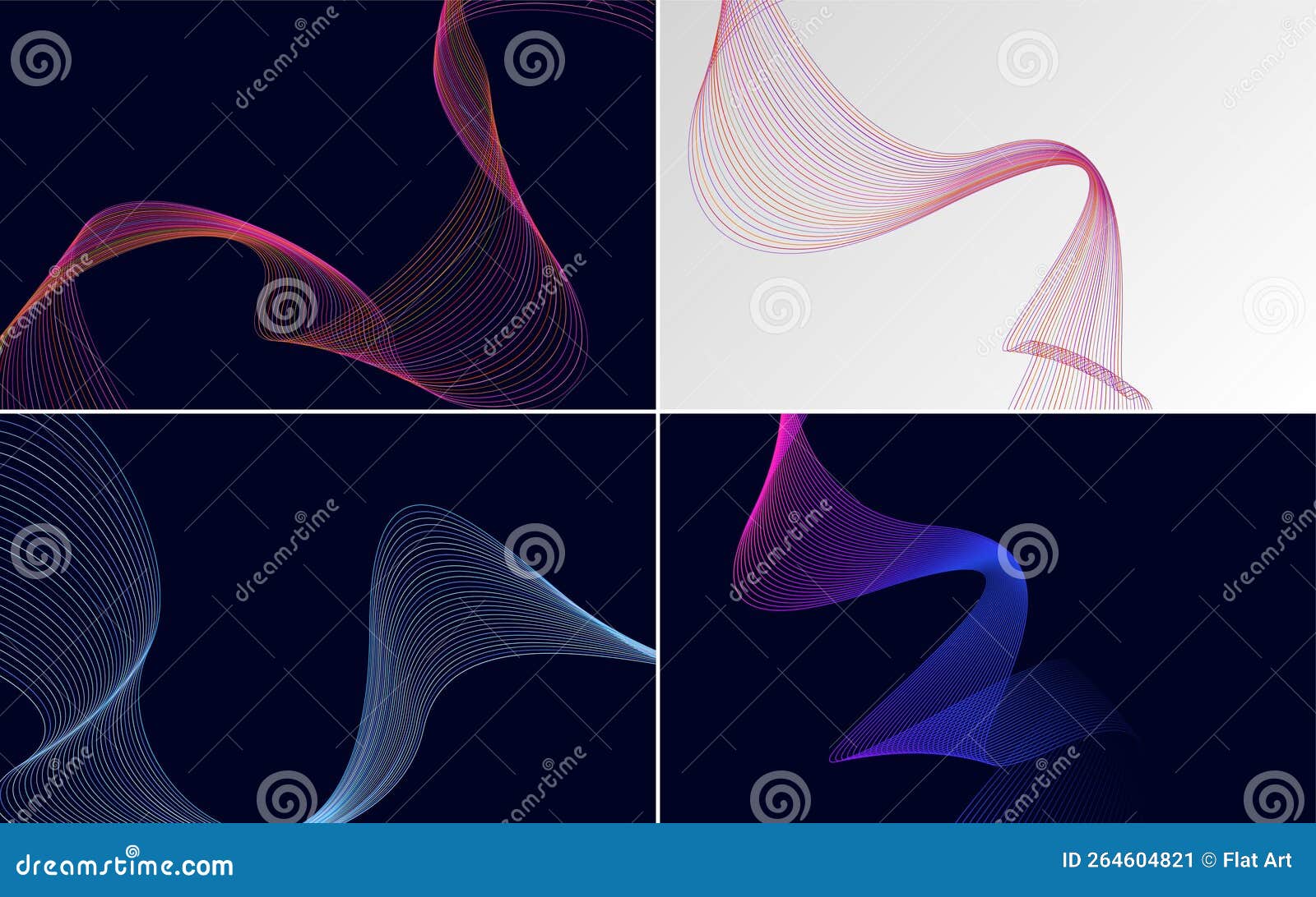 Collection of Geometric Minimal Lines Pattern Set Stock Vector ...