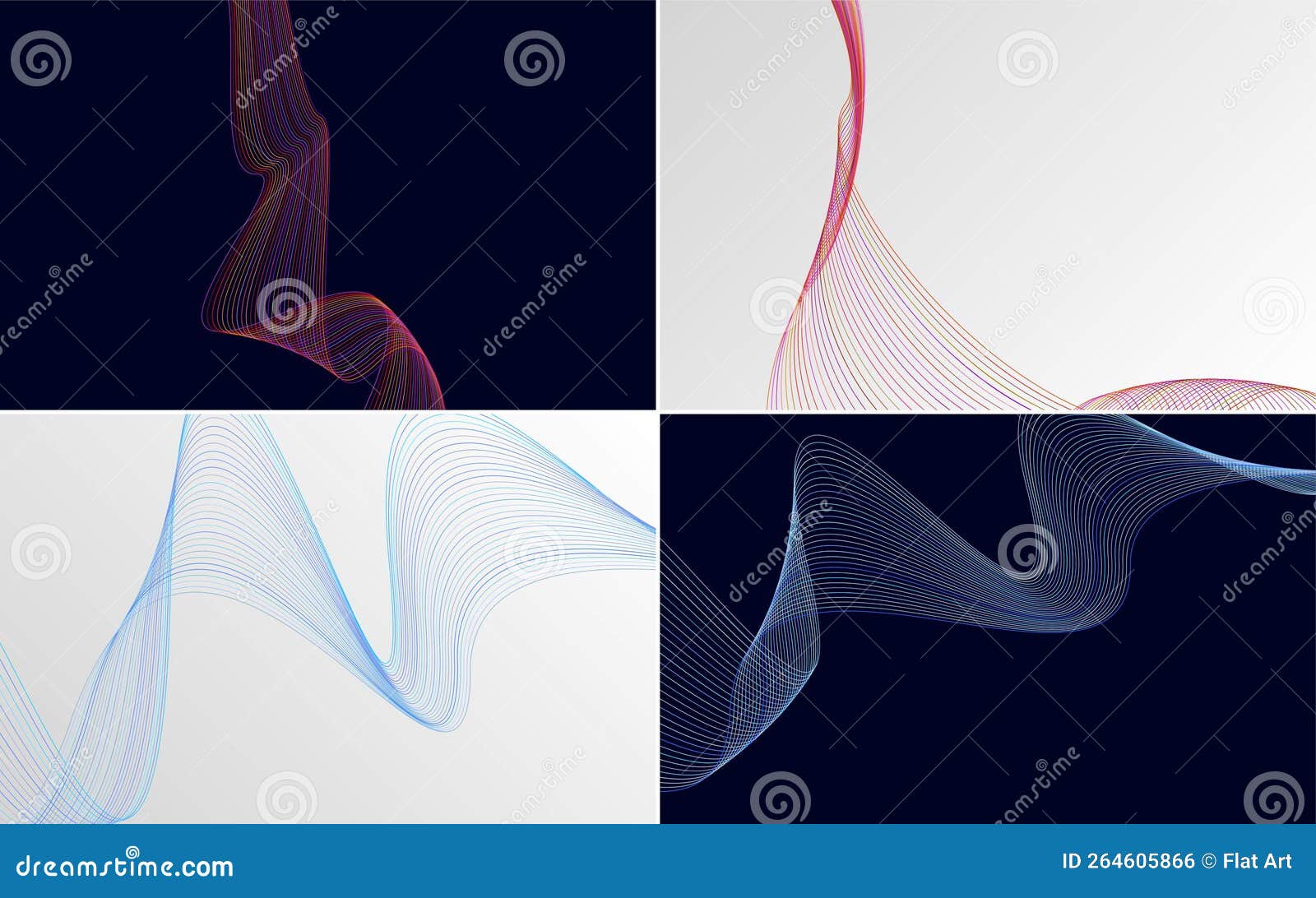 Collection of Geometric Minimal Lines Pattern Set Stock Vector ...