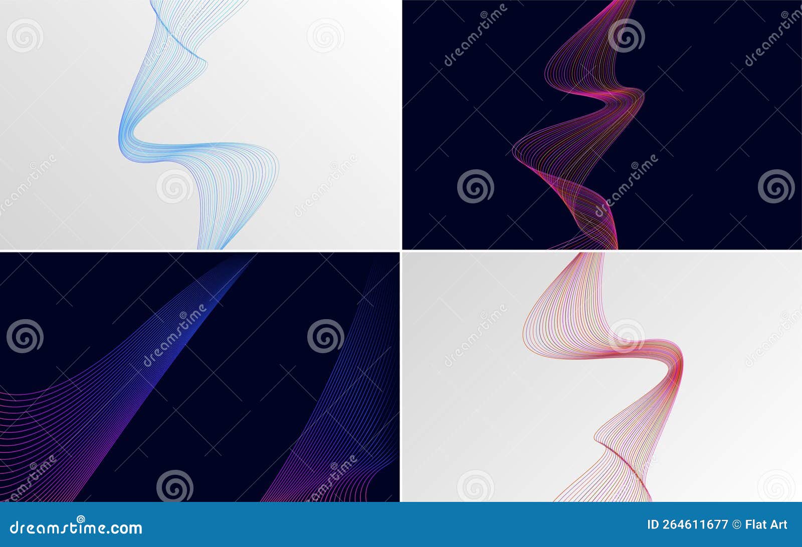 Collection of Geometric Minimal Lines Pattern Set Stock Vector ...